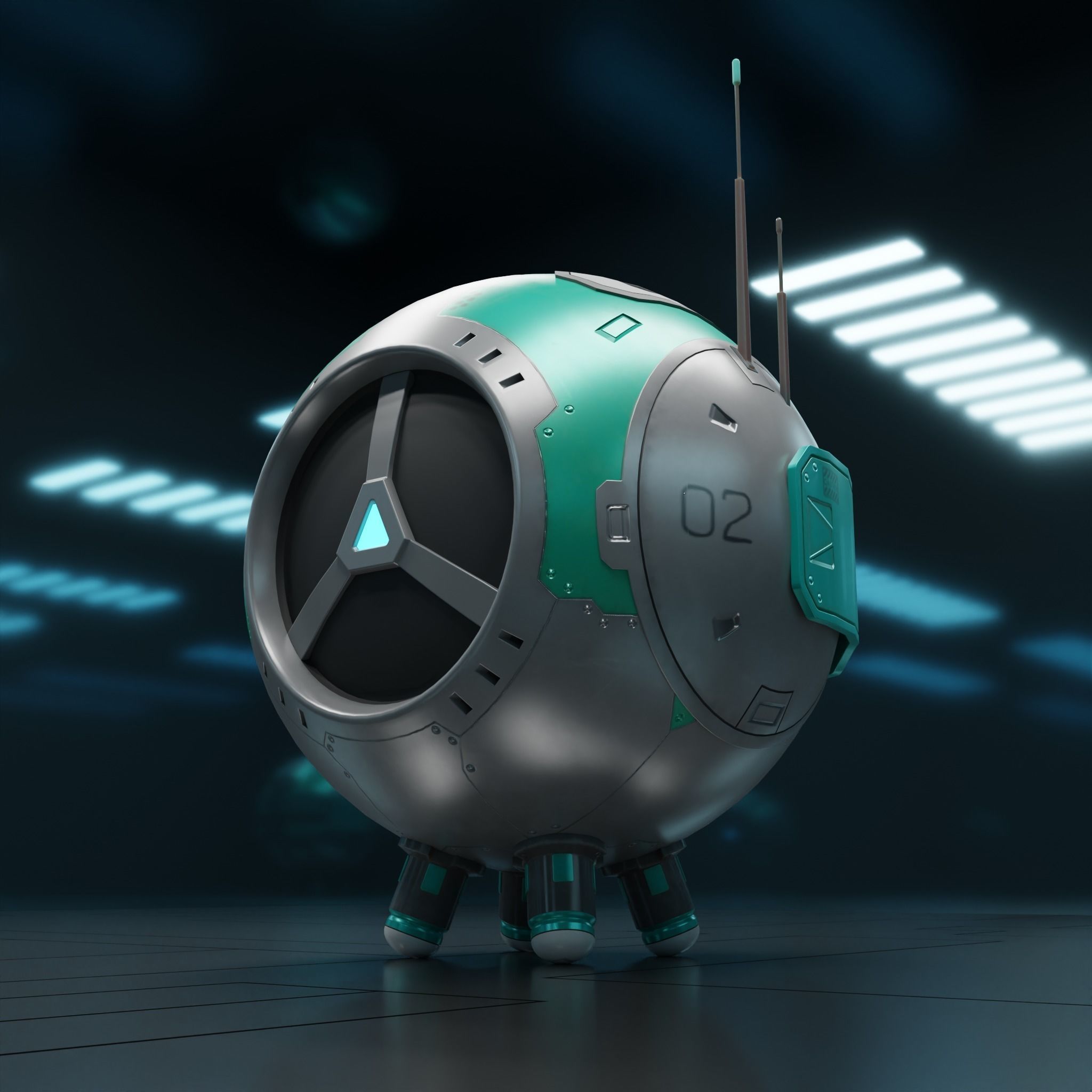 3D model PR-02MV futuristic space ball VR / AR / low-poly | CGTrader