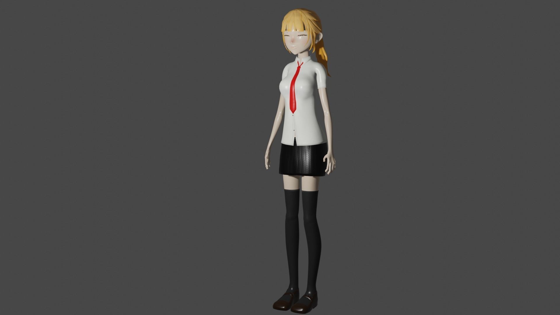 Anime School Girl 3D model animated rigged | CGTrader