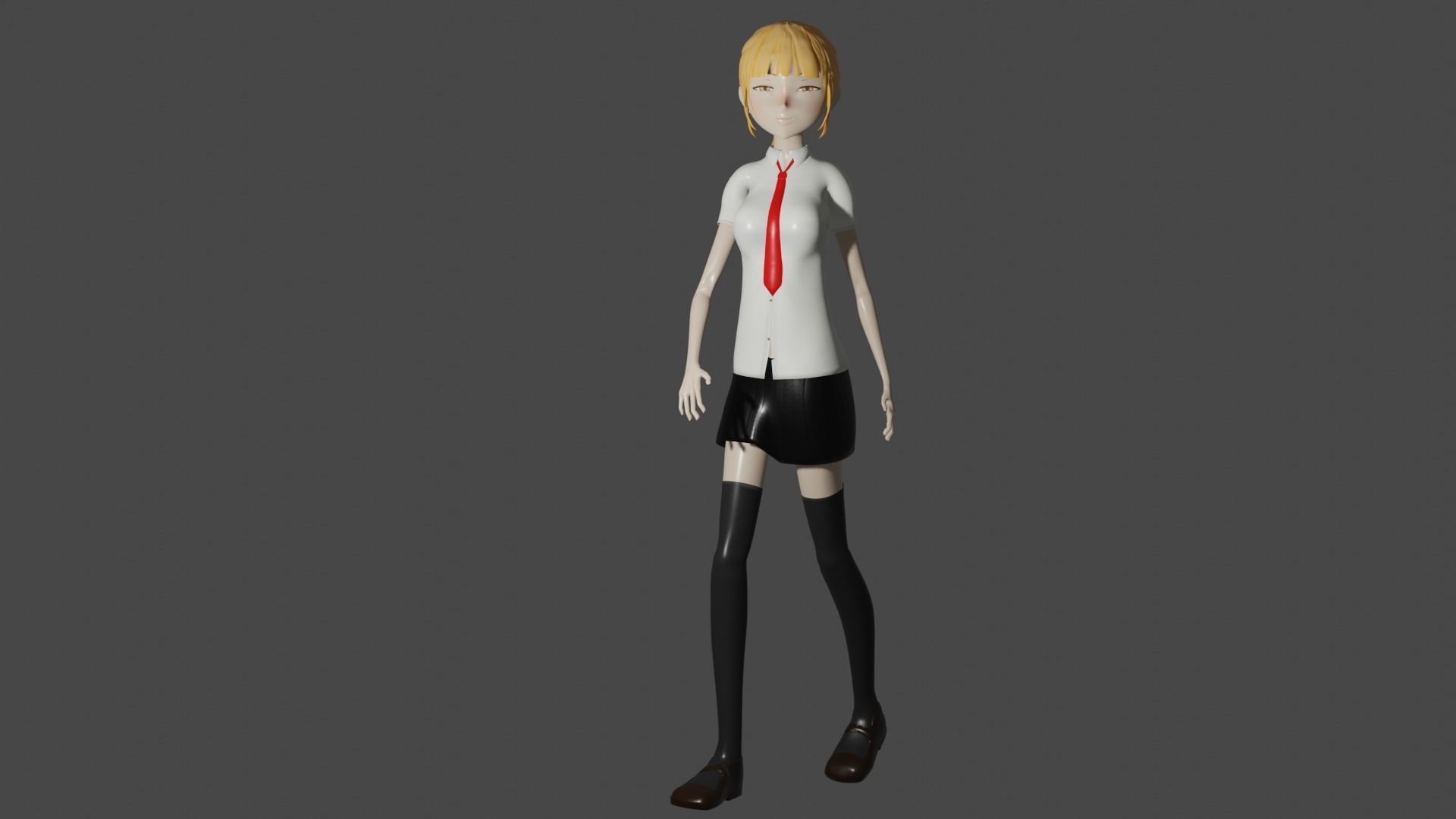 Anime School Girl 3D model animated rigged | CGTrader