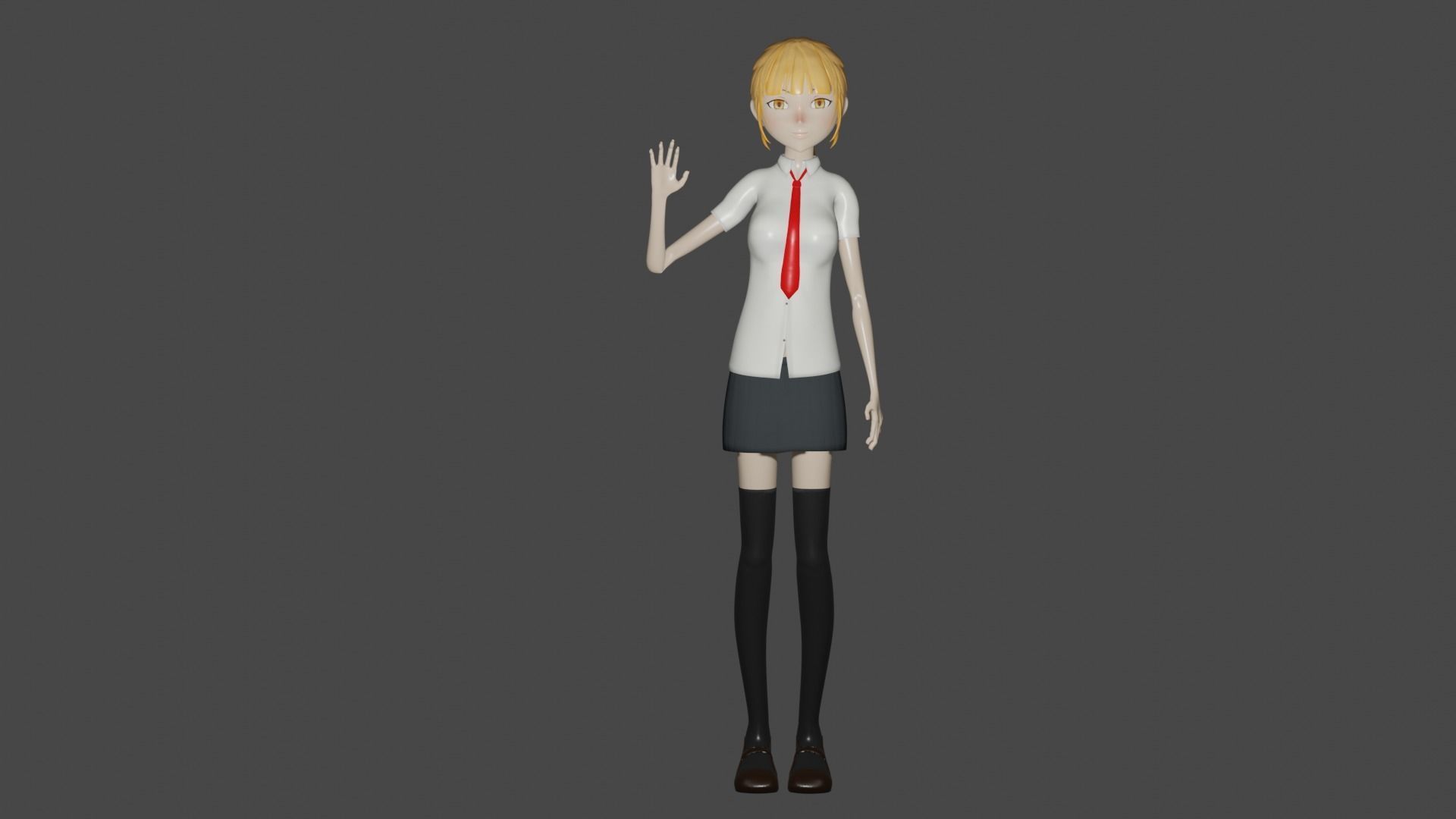 Anime School Girl 3D model animated rigged | CGTrader