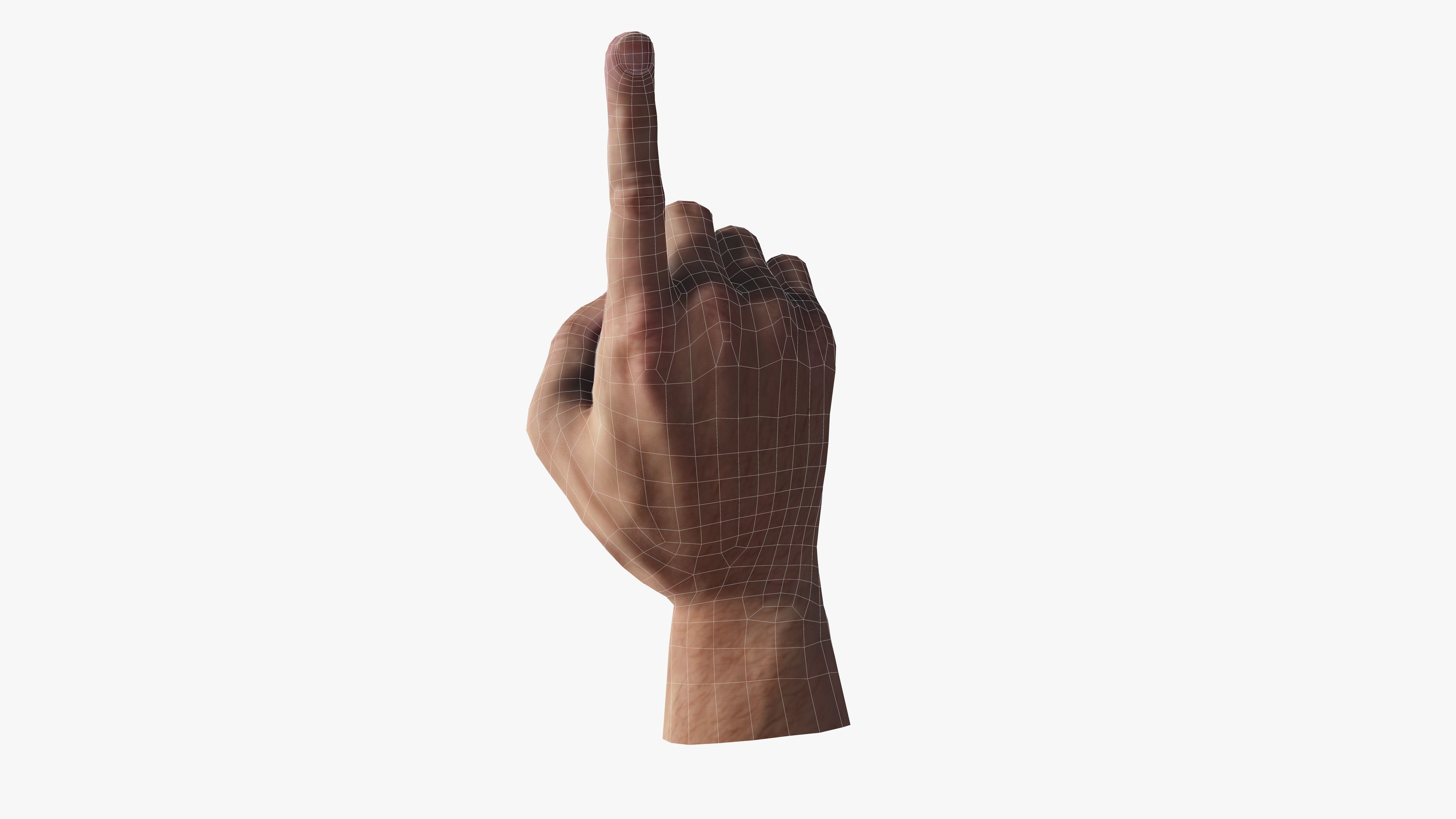 3D model pointing Hand Motion Gesture point VR / AR / low-poly | CGTrader