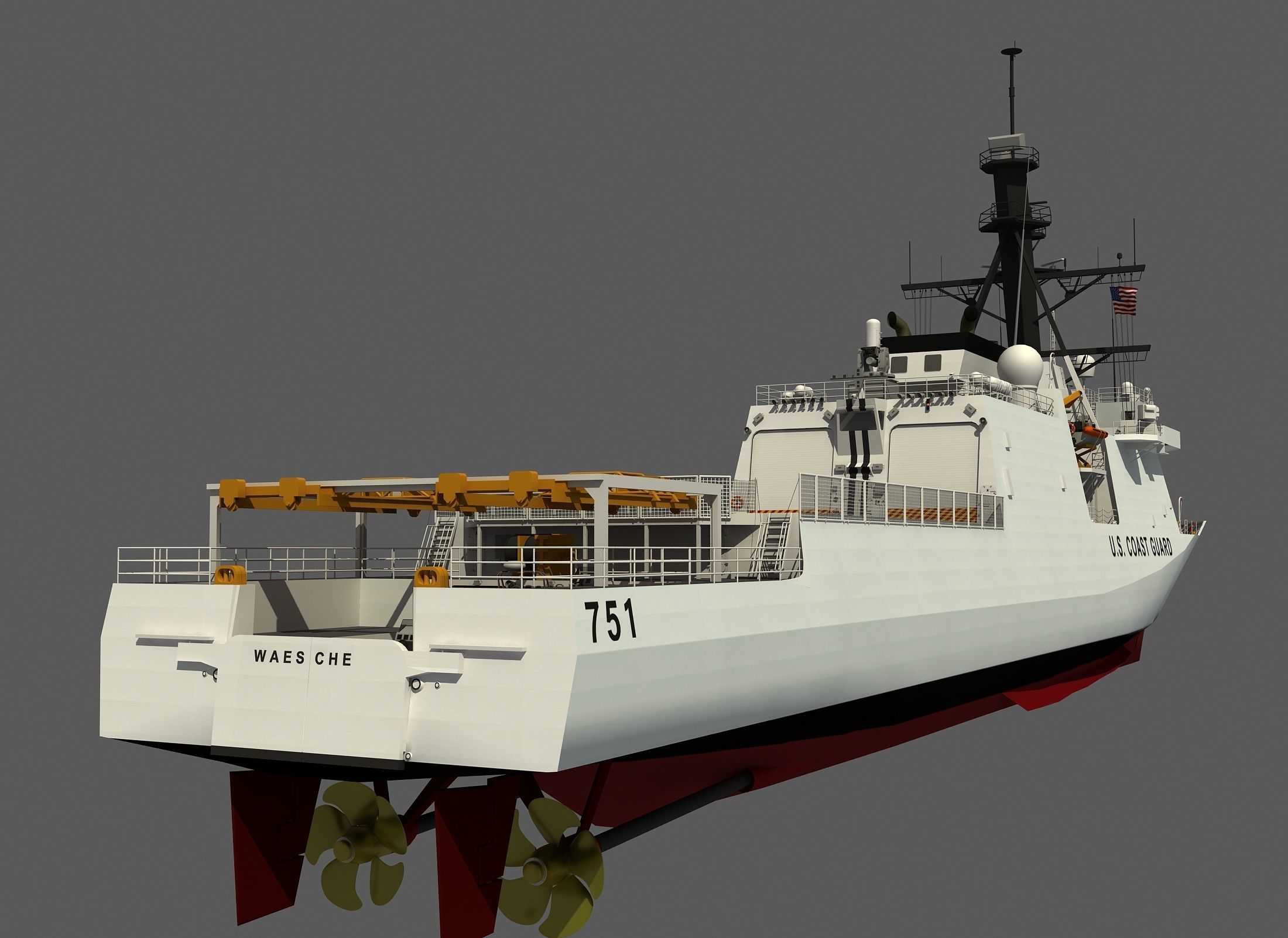 USCGC WAESCHE - LEGEND CLASS US CUTTER-COAST GUARD 3D model | CGTrader