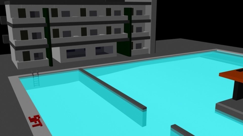 3D model Swimming Pool Complex Resort VR / AR / low-poly | CGTrader