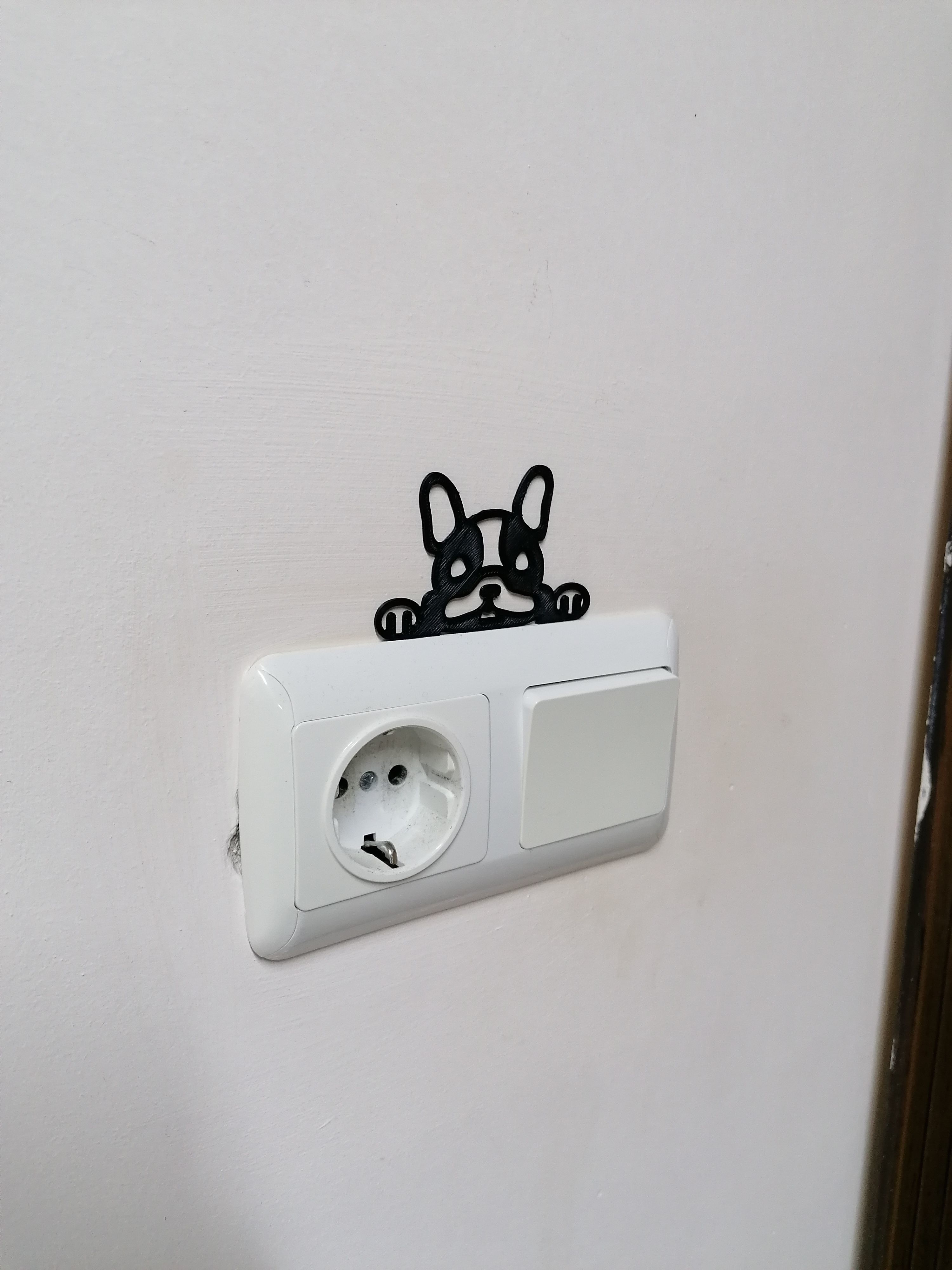 FUN WALL AND SOCKET DECORATION DOG 3D model 3D printable | CGTrader