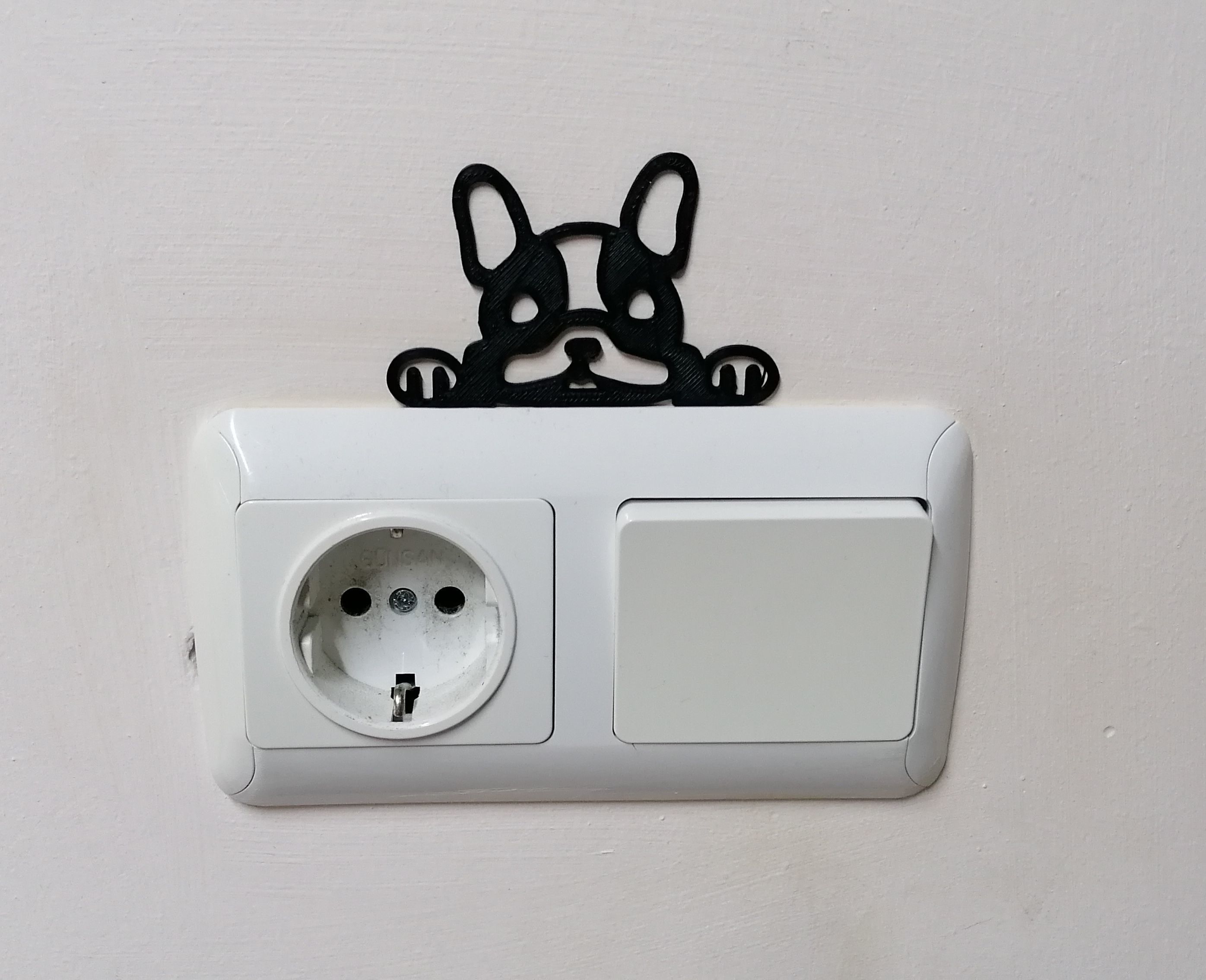 FUN WALL AND SOCKET DECORATION DOG 3D model 3D printable | CGTrader
