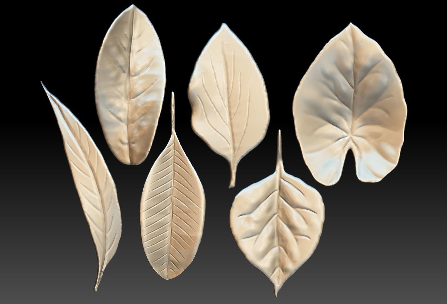 realistic ZB leaf brushes 3D printing leaf STL ZB Leaf Brush 3D model ...
