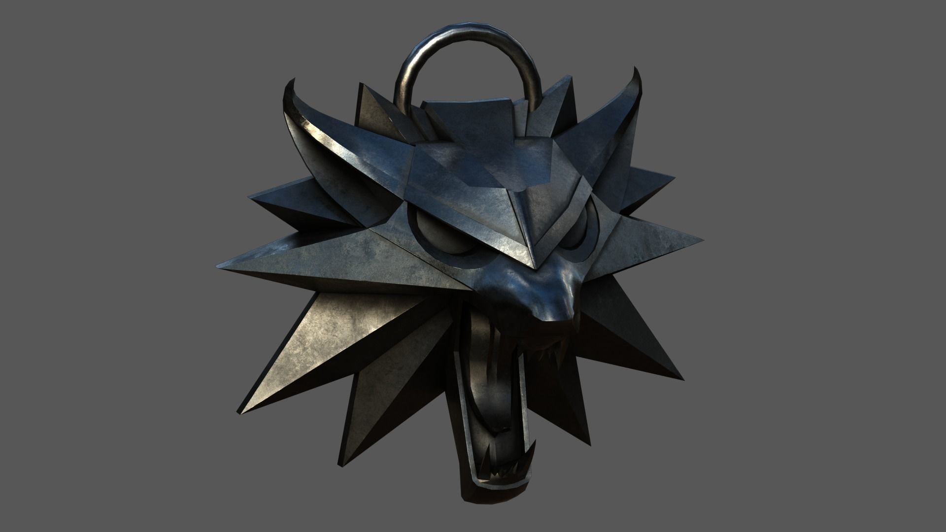 3D model The Witcher Medallion - Wolf School VR / AR / low-poly | CGTrader