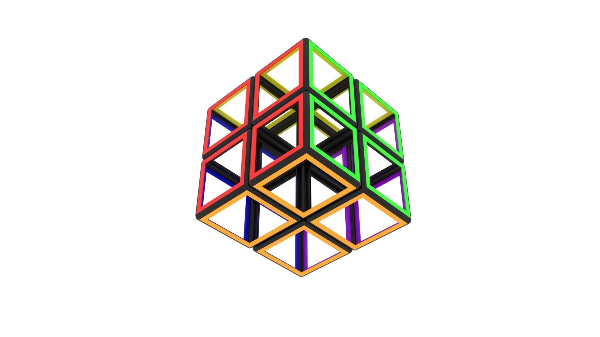 Rubiks Cubes Skeleton Collection 3D model | CGTrader