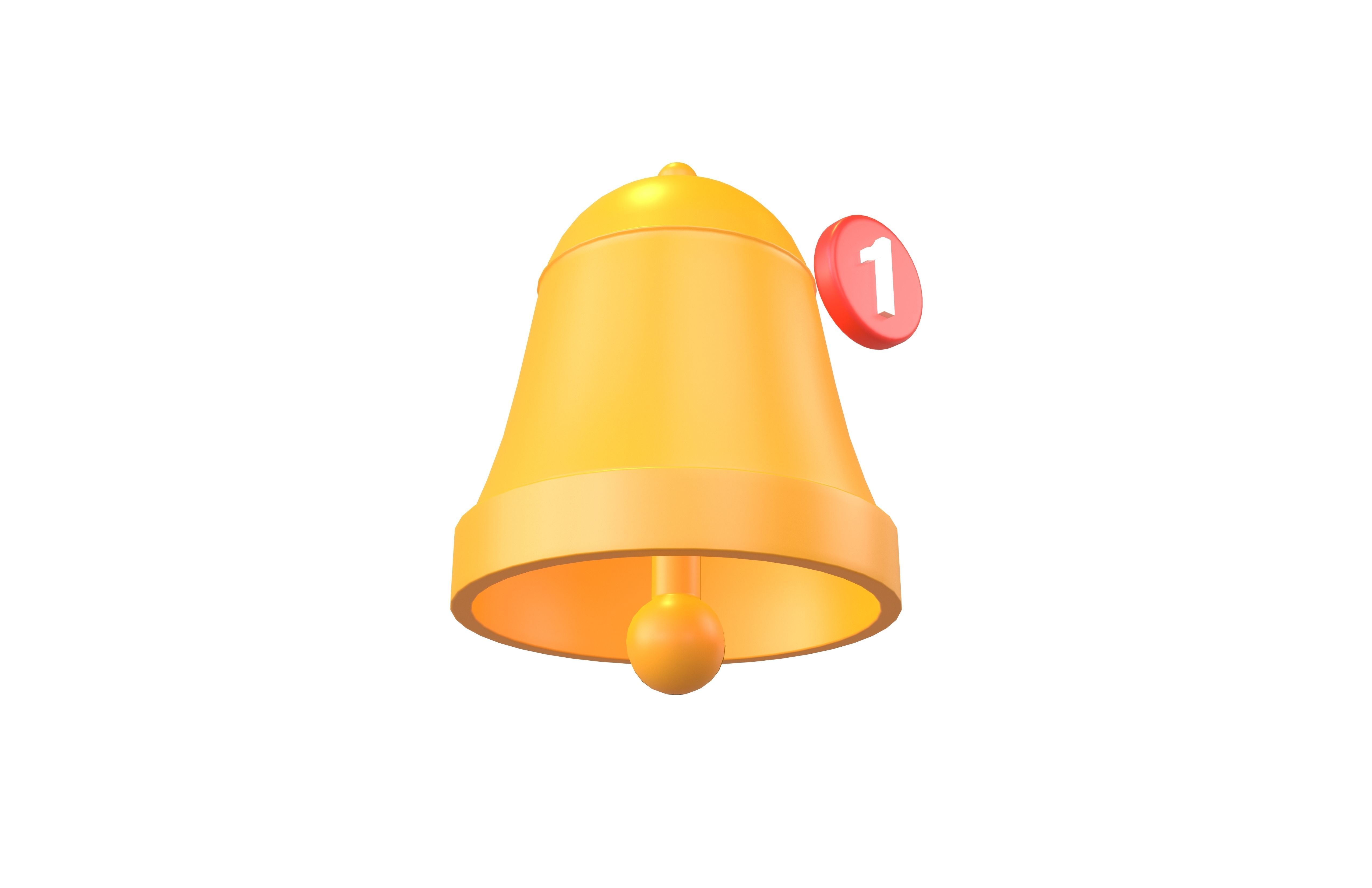 3D model Notification Bell with Reminder Number v1 001 VR / AR / low ...