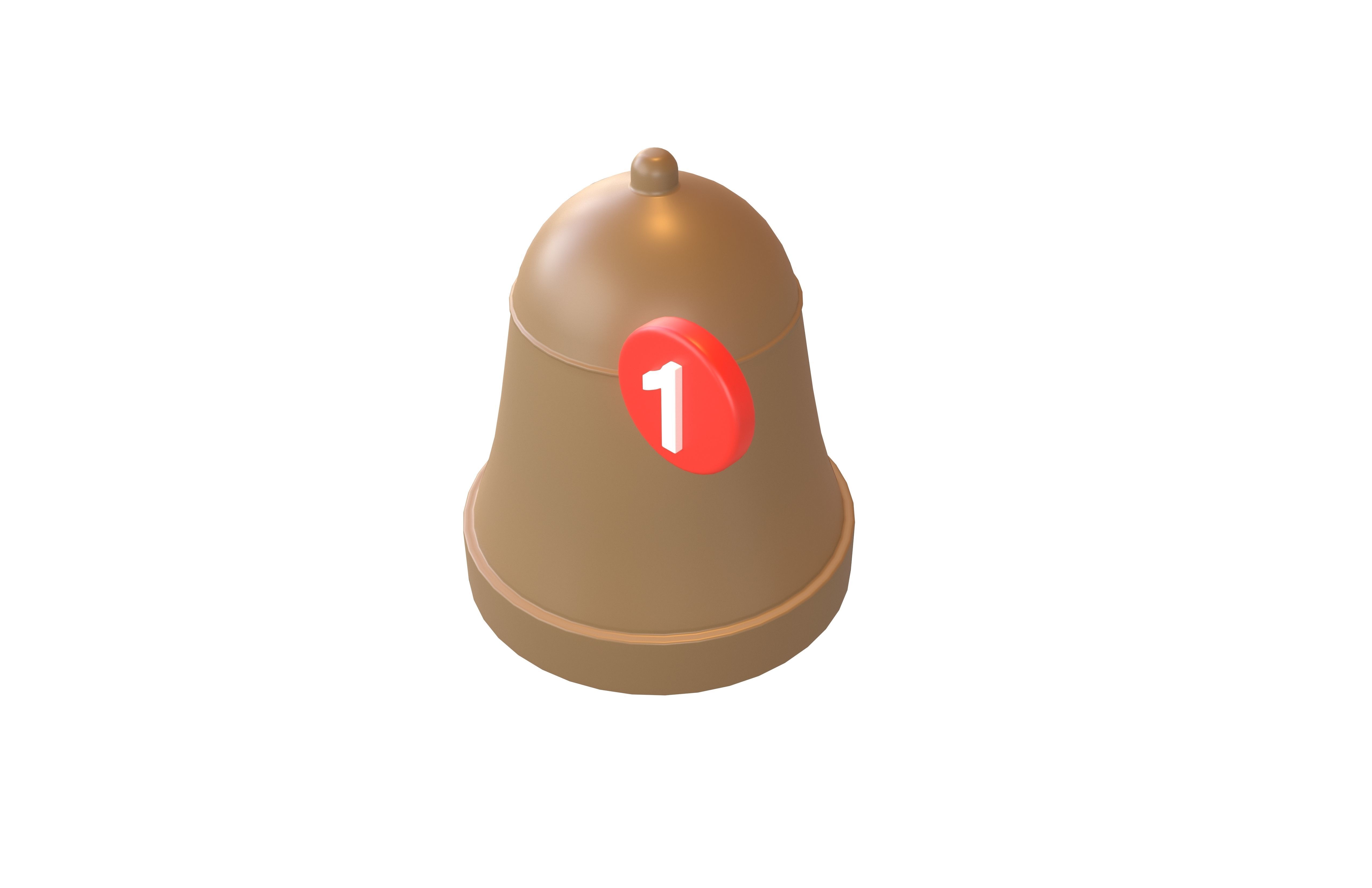 3D model Notification Bell with Reminder Number v1 003 VR / AR / low ...