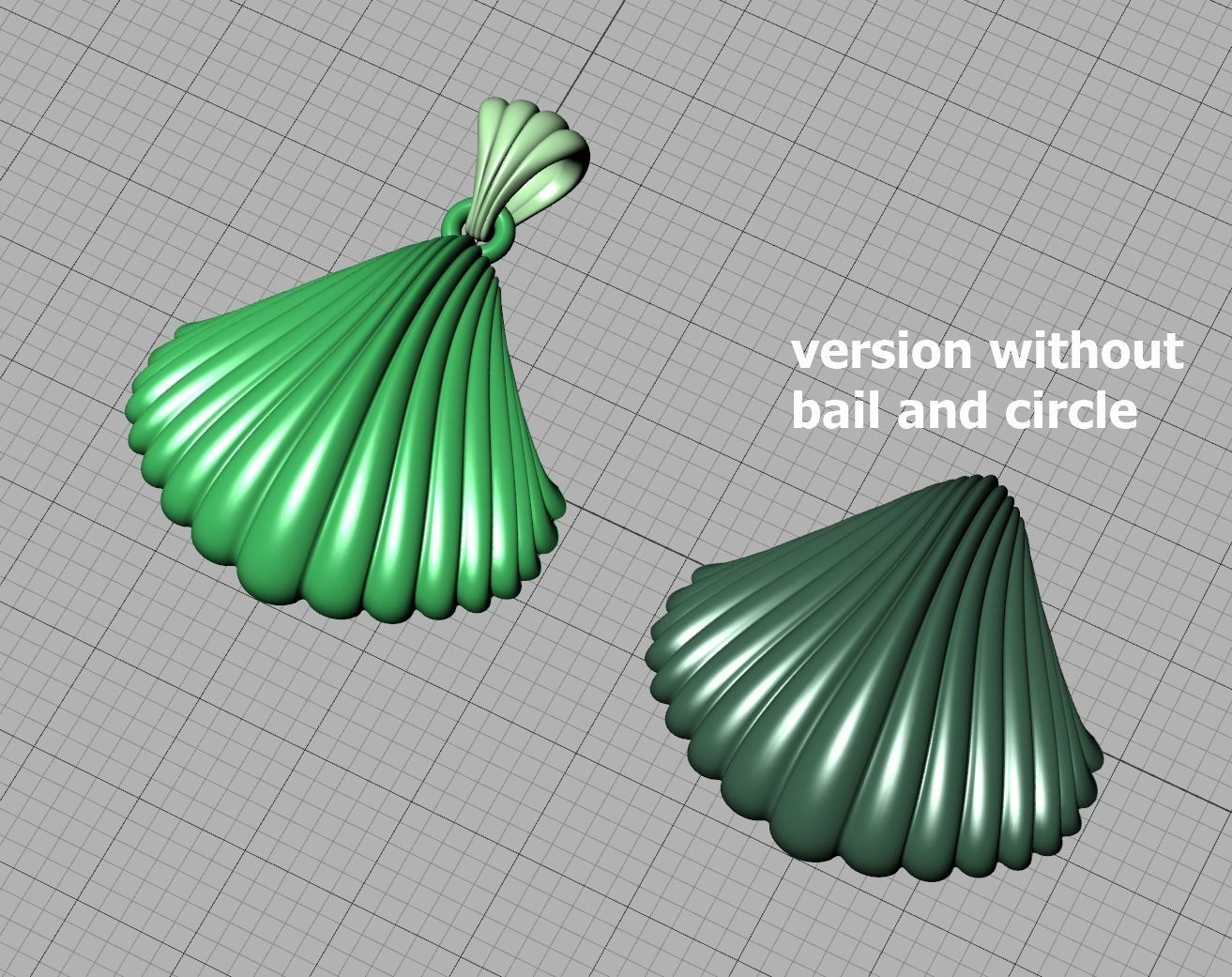 Scallop Shell Pendant Nautical Jewelry Necklace 3D model 3D printable ...