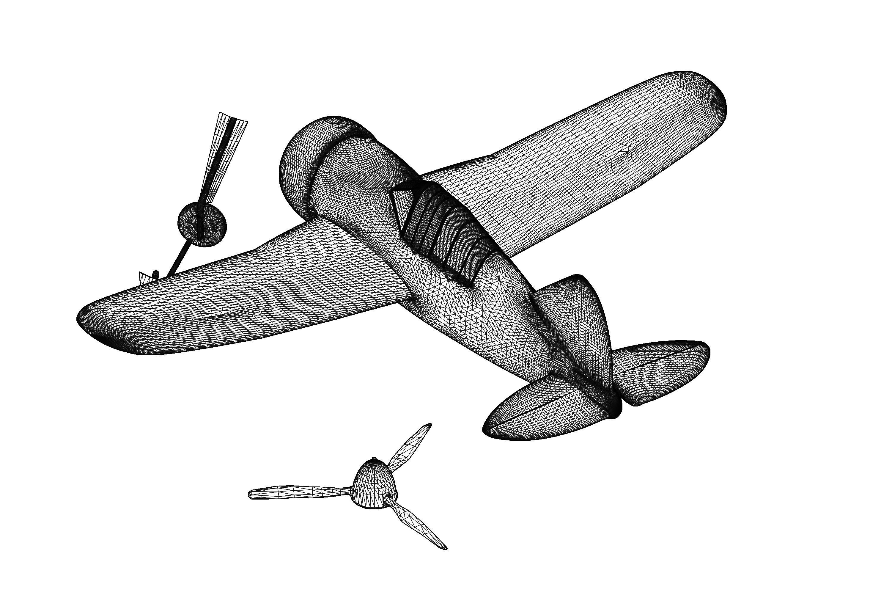Brewster F2A Buffalo - 3D Print Ready simple 3D model 3D printable ...