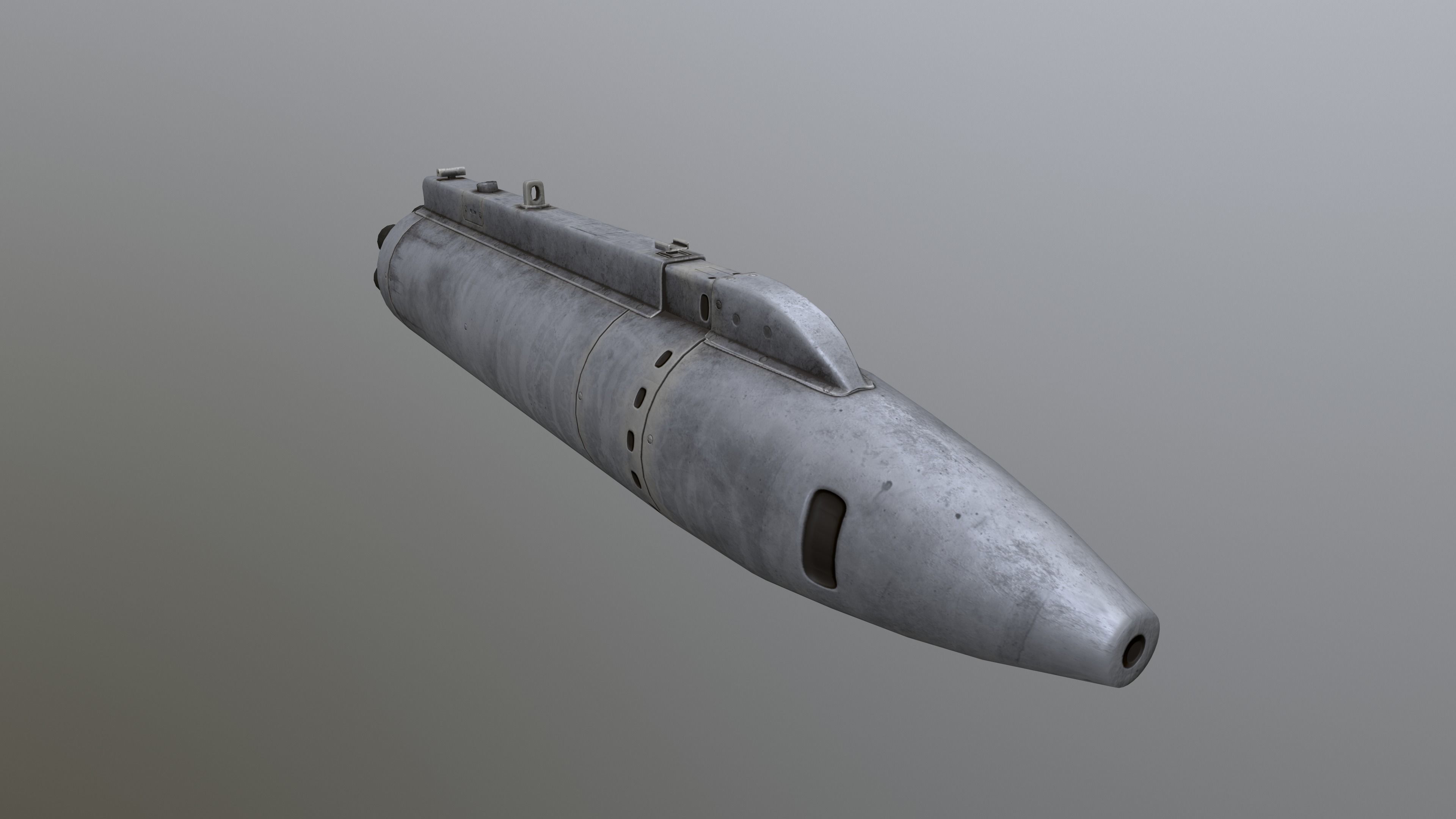 3D model Game ready ORO-57K launcher unguided rockets Low-poly 3D model ...