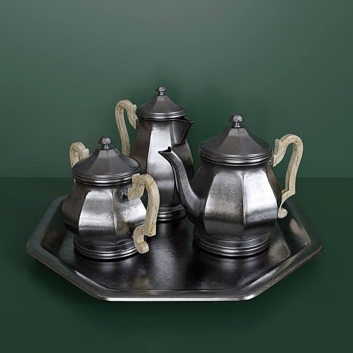 Antique silver tea set 3D model | CGTrader
