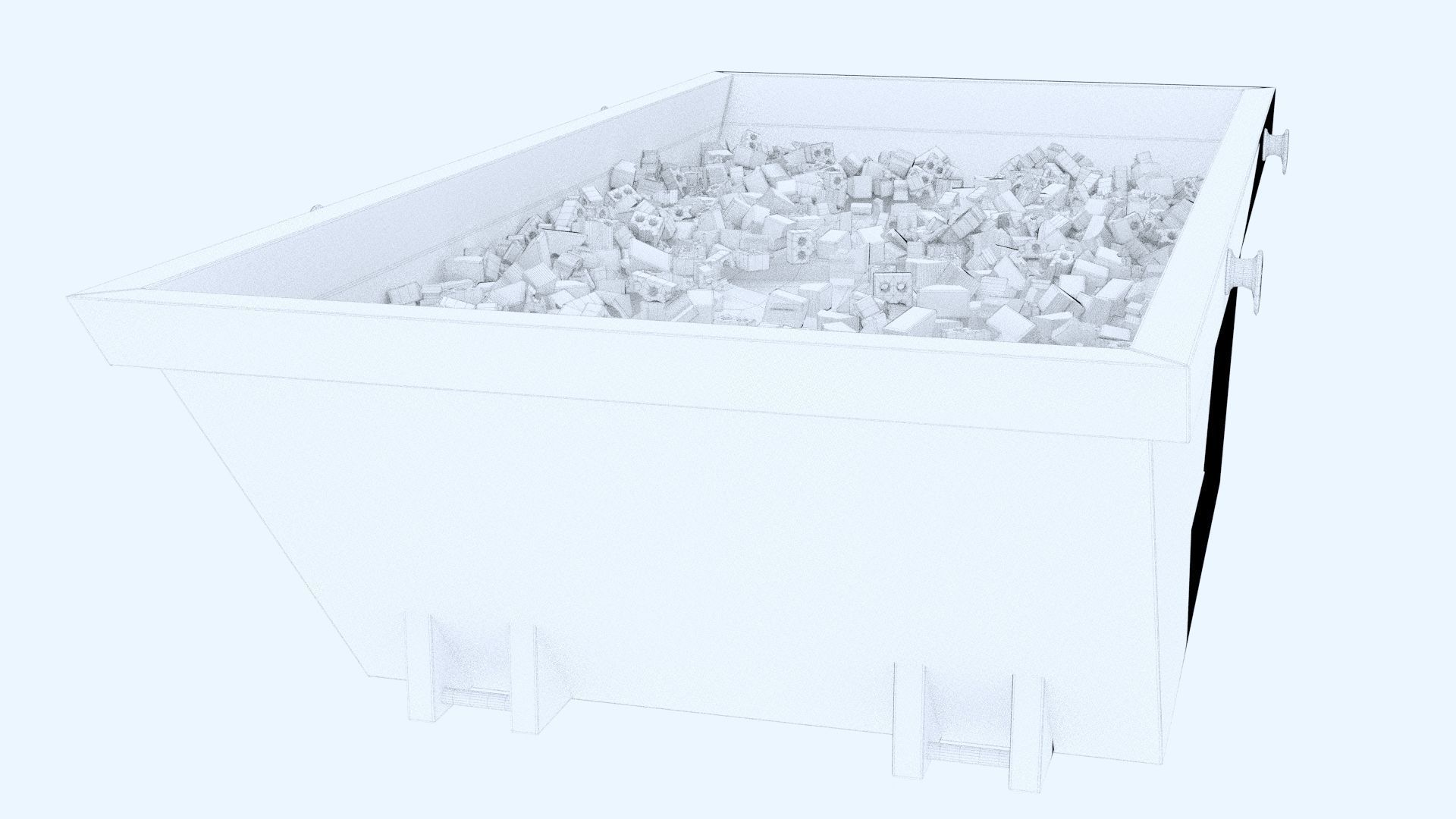 Industrial Container with broken bricks 3D model | CGTrader