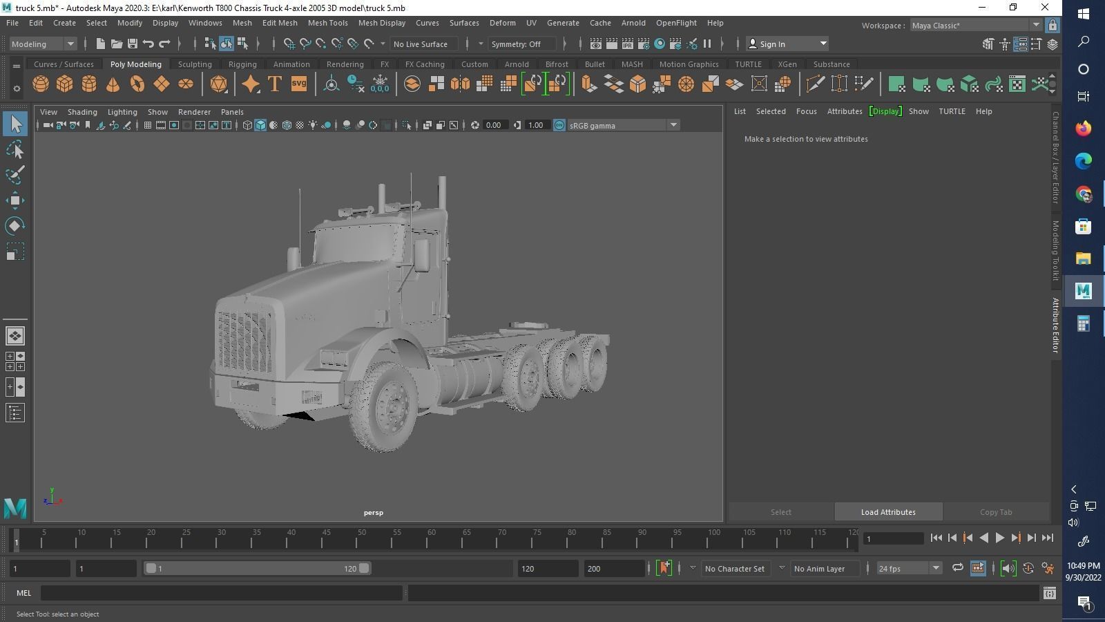 Kenworth T800 Chassis Truck 4axle 2005 3D model 3D printable | CGTrader