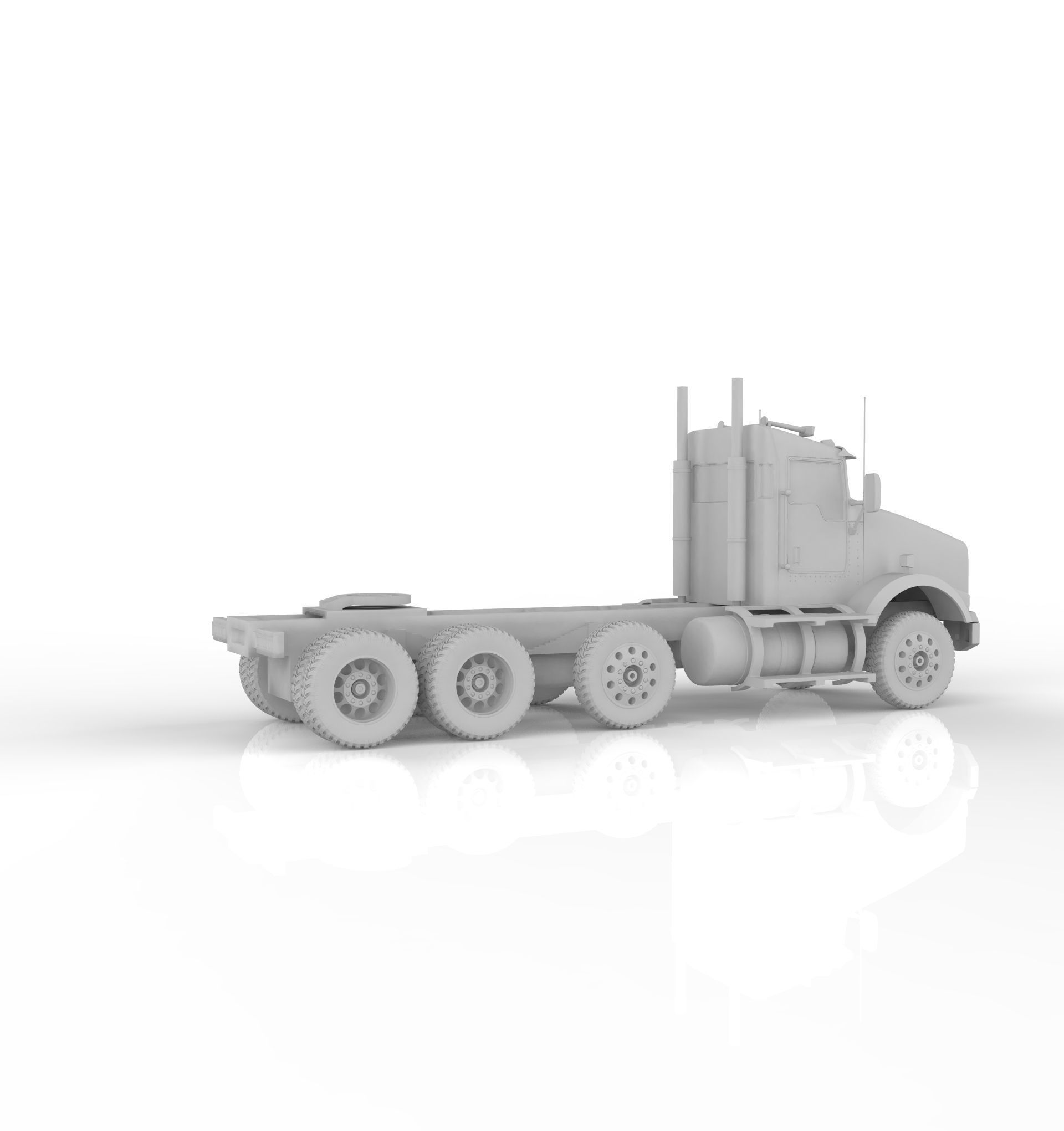 Kenworth T800 Chassis Truck 4axle 2005 3D model 3D printable | CGTrader