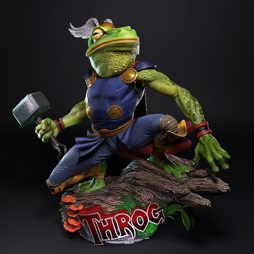 Throg the frog - thor 3D model 3D printable | CGTrader