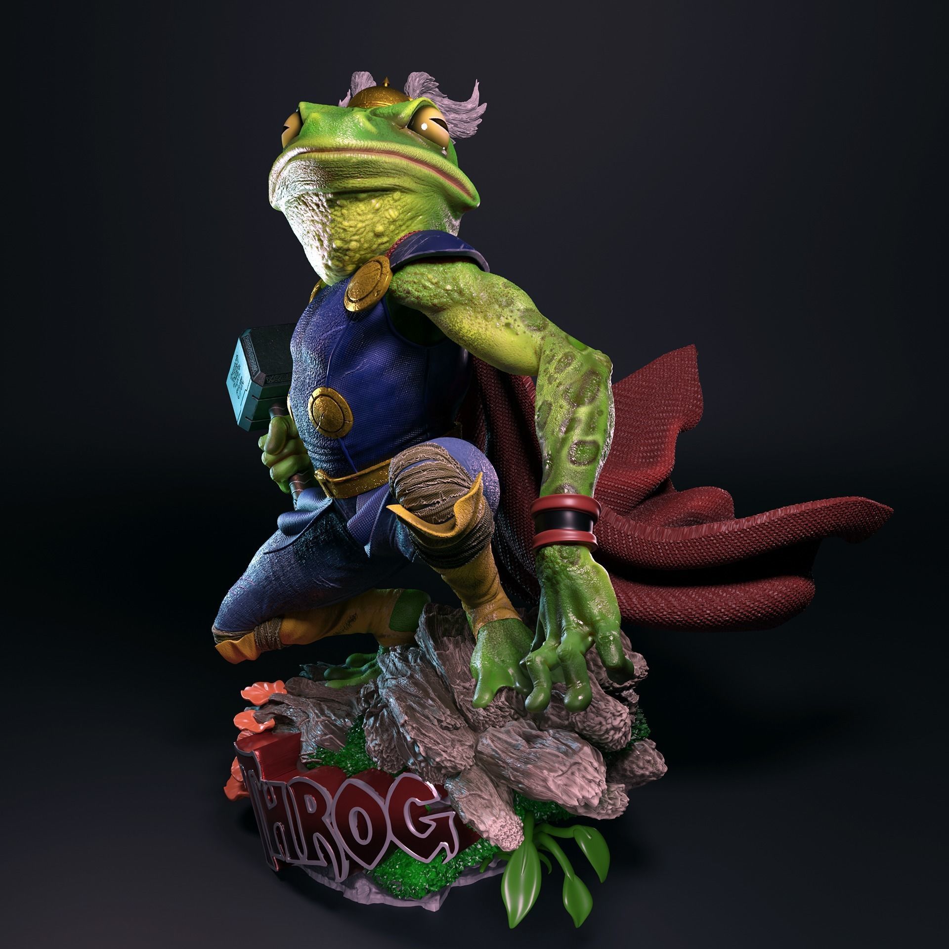 Throg the frog - thor 3D model 3D printable | CGTrader