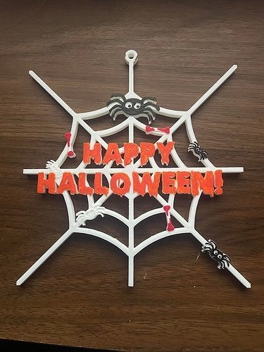 Happy Halloween Sign STL OBJ FBX 6 in x 6 in 3D model 3D printable ...