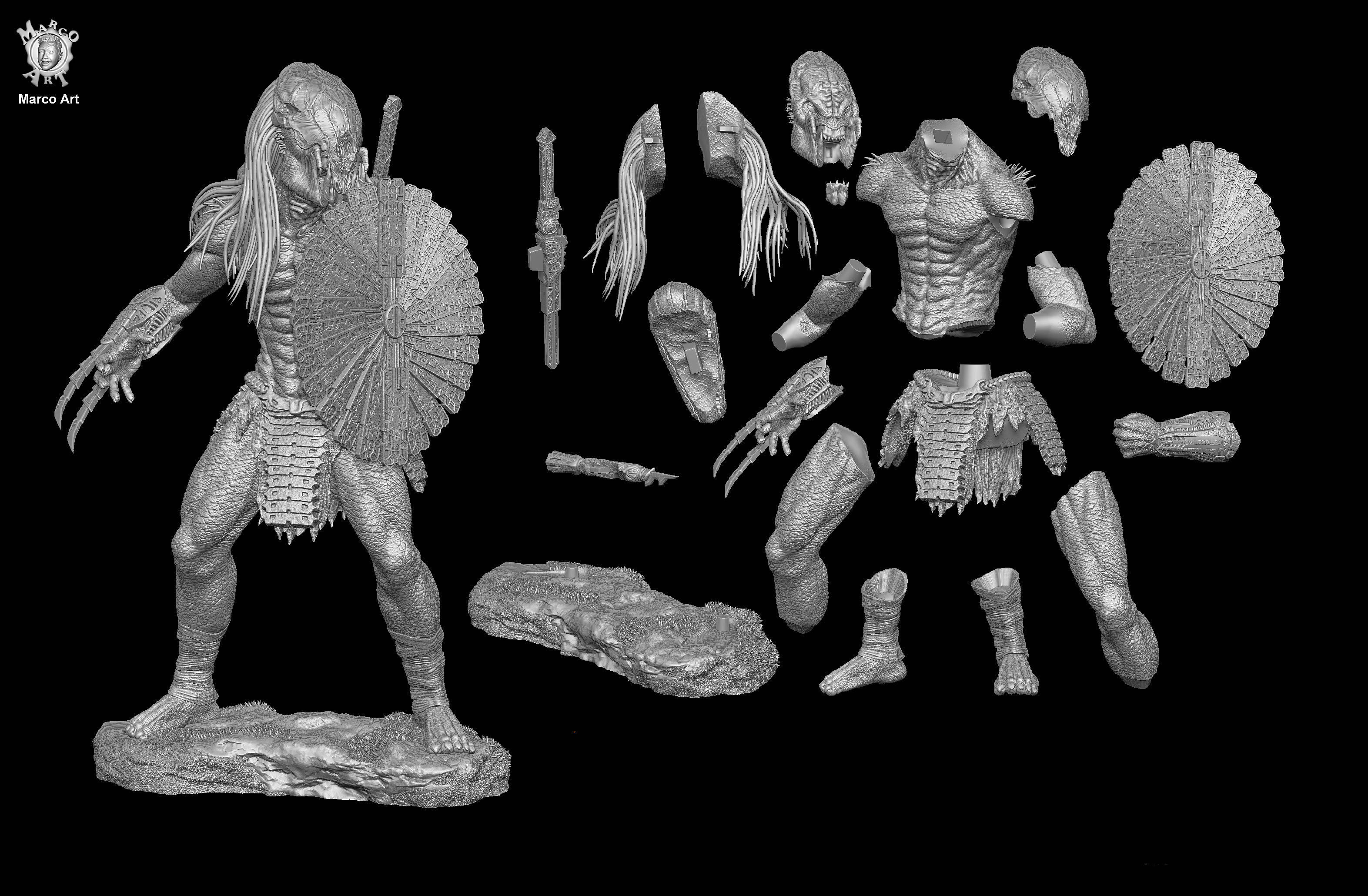 Prey Predator stl file 3D model 3D printable | CGTrader