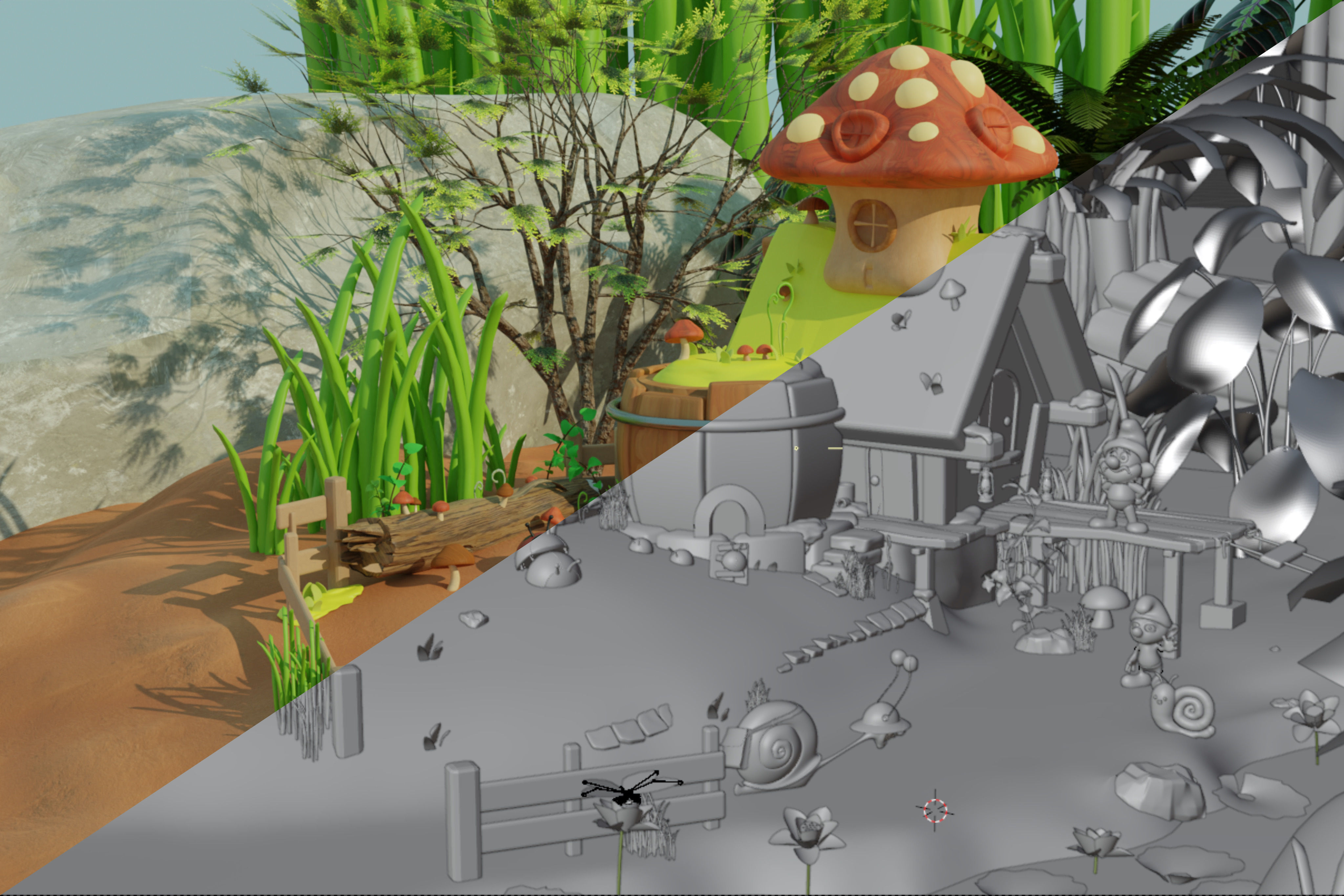 The Smurfs - the village xitrum 3D model animated rigged | CGTrader