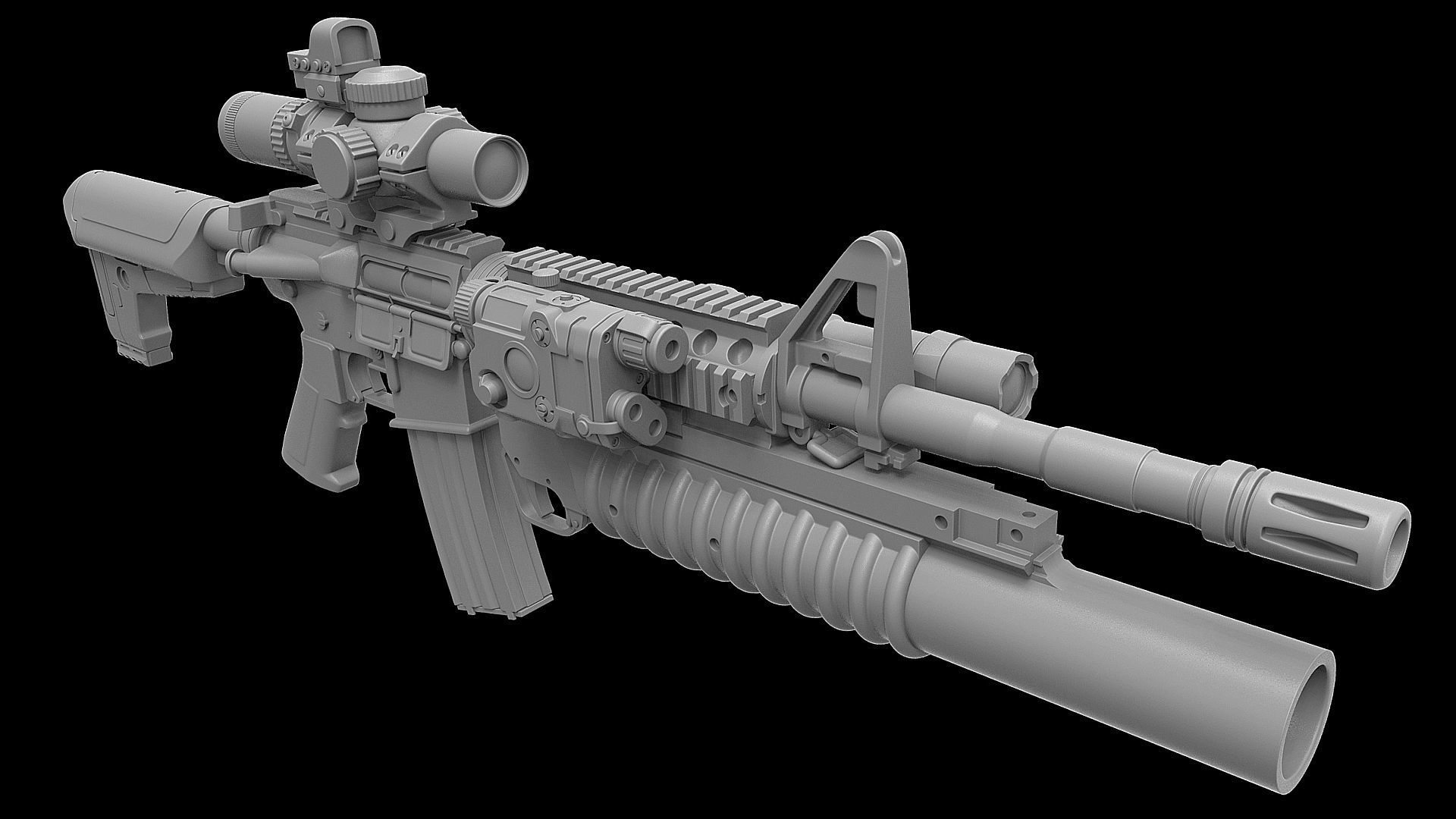M4 M203 3D model | CGTrader