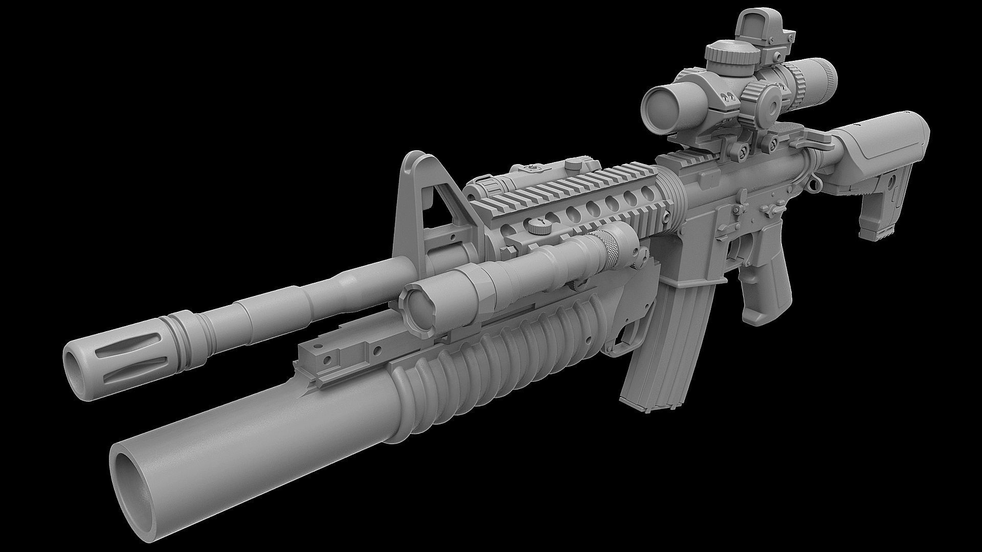 M4 M203 3D model | CGTrader
