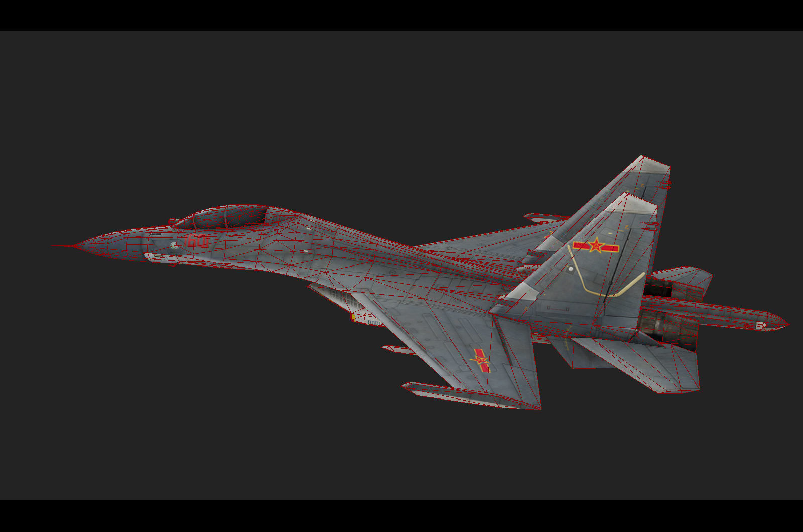 3D model Chinese J16 fighter jet Hand painted Low-poly game model VR ...