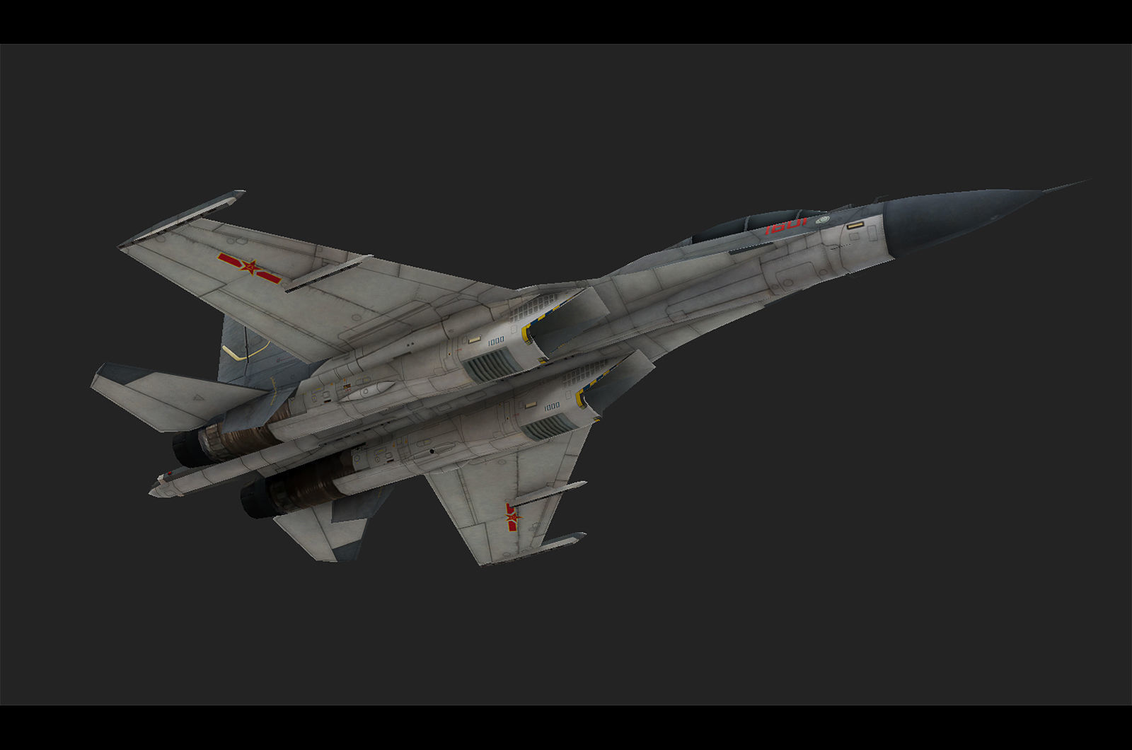 3D model Chinese J16 fighter jet Hand painted Low-poly game model VR ...
