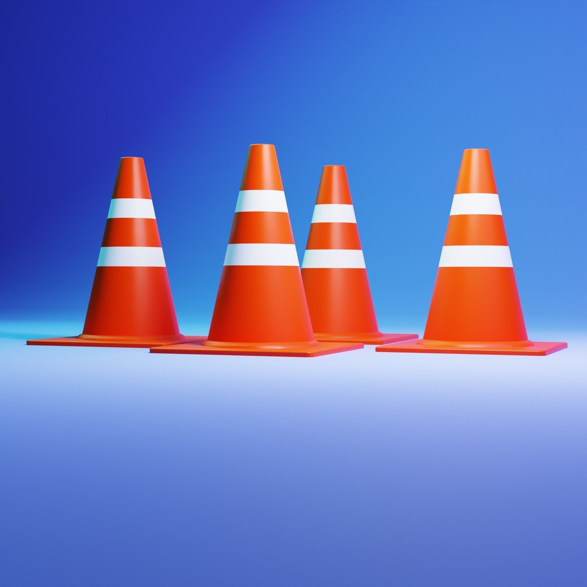 3d model of an orange cone to mark dangerous or prohibited areas 3D ...