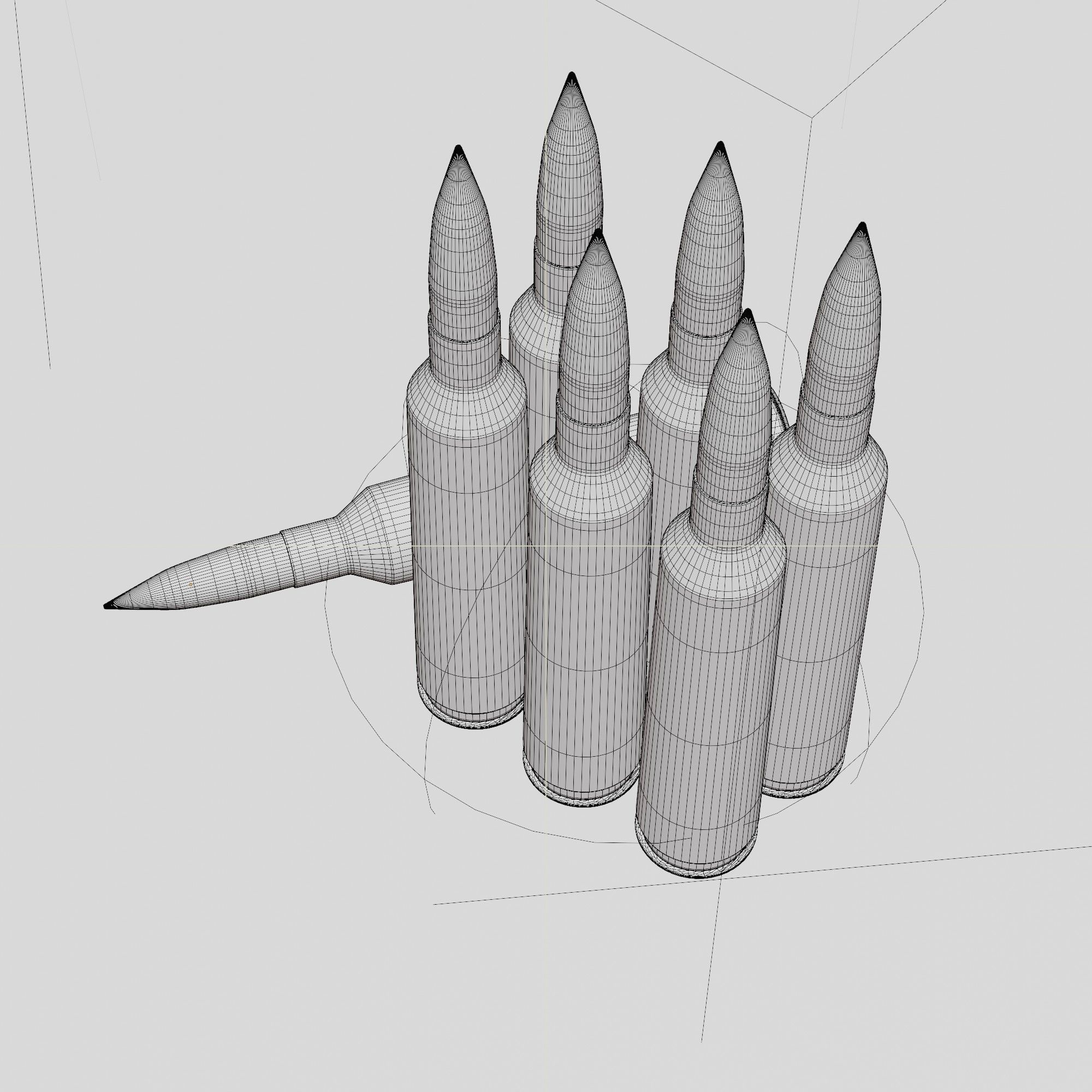 3d model of several bullets for ak 47 3D model | CGTrader