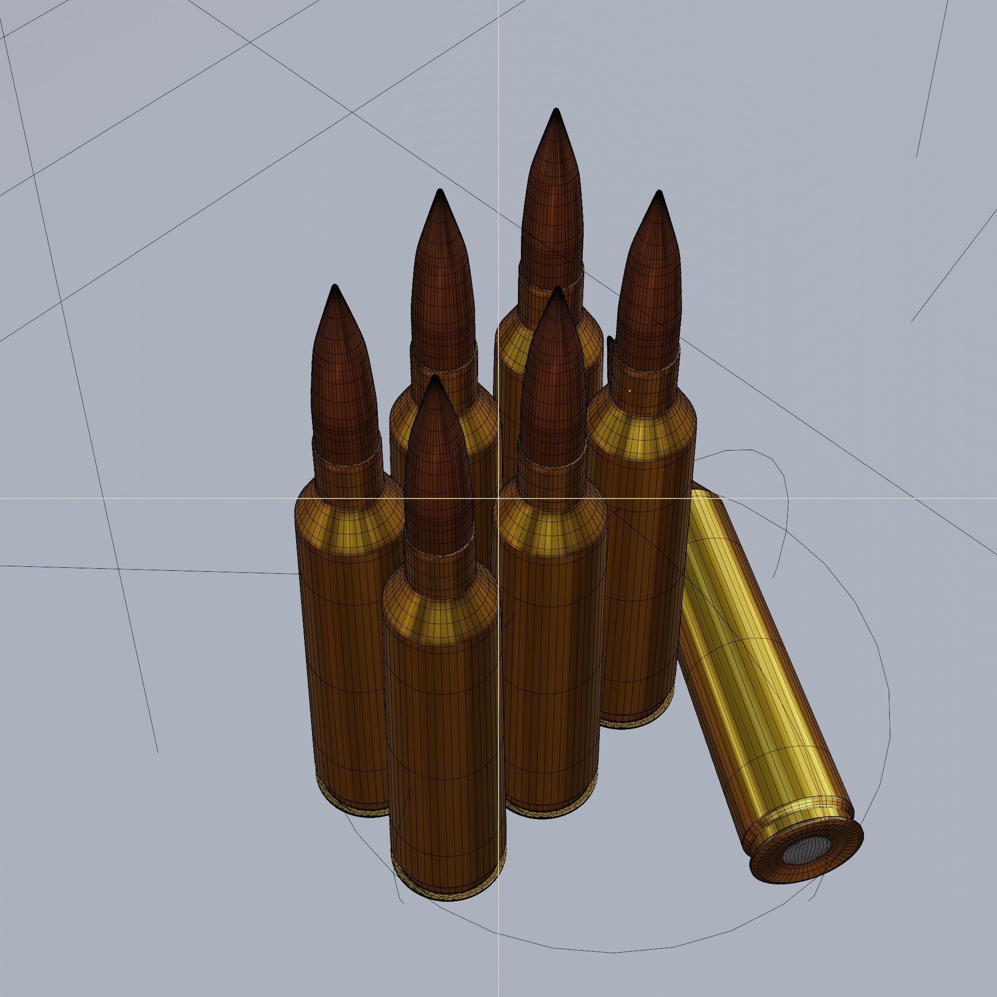 3d model of several bullets for ak 47 3D model | CGTrader