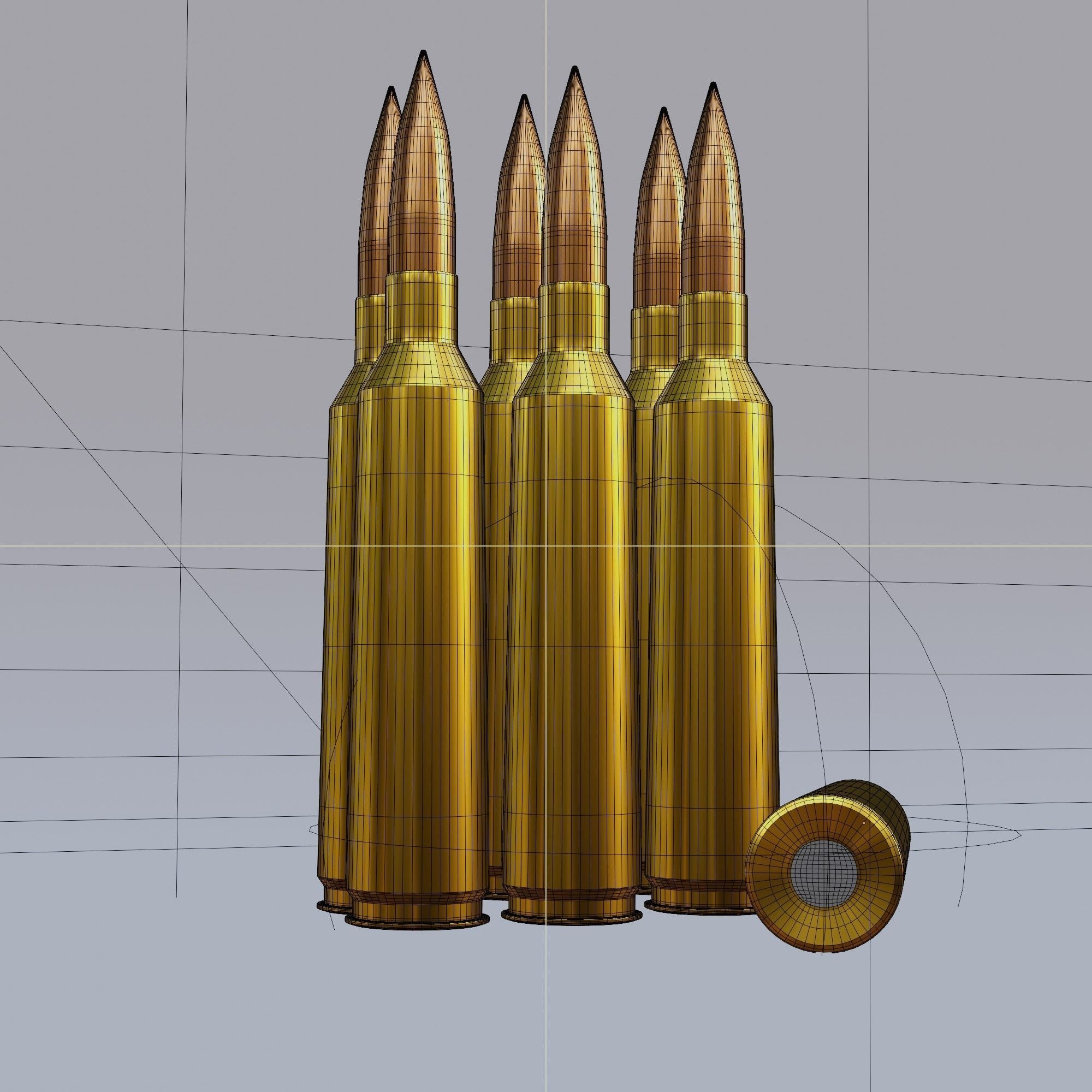 3d model of several bullets for ak 47 3D model | CGTrader