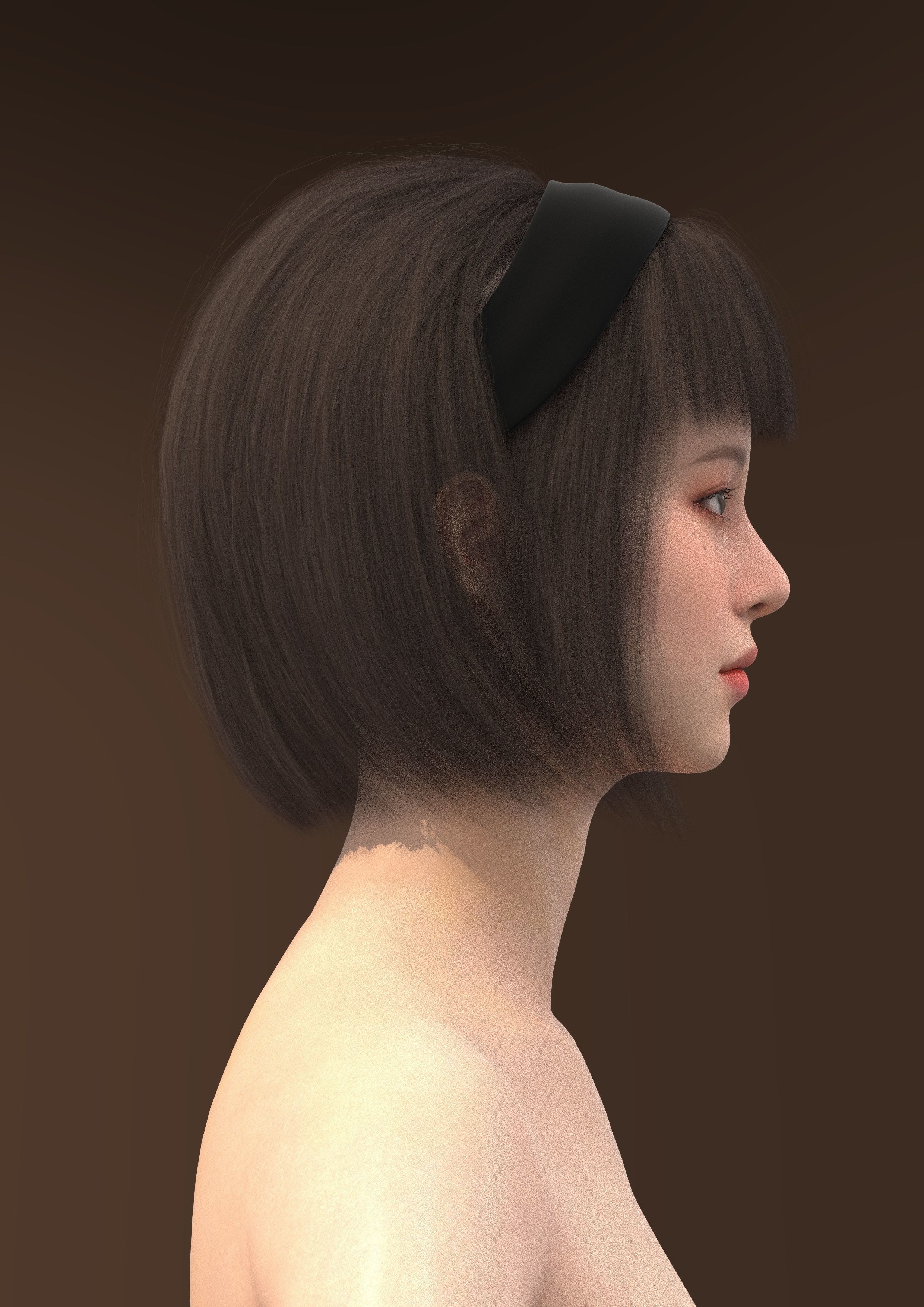 Short hair 038-FV2 for Yuna-FV2 3D model from Clo3D Software 3D model ...