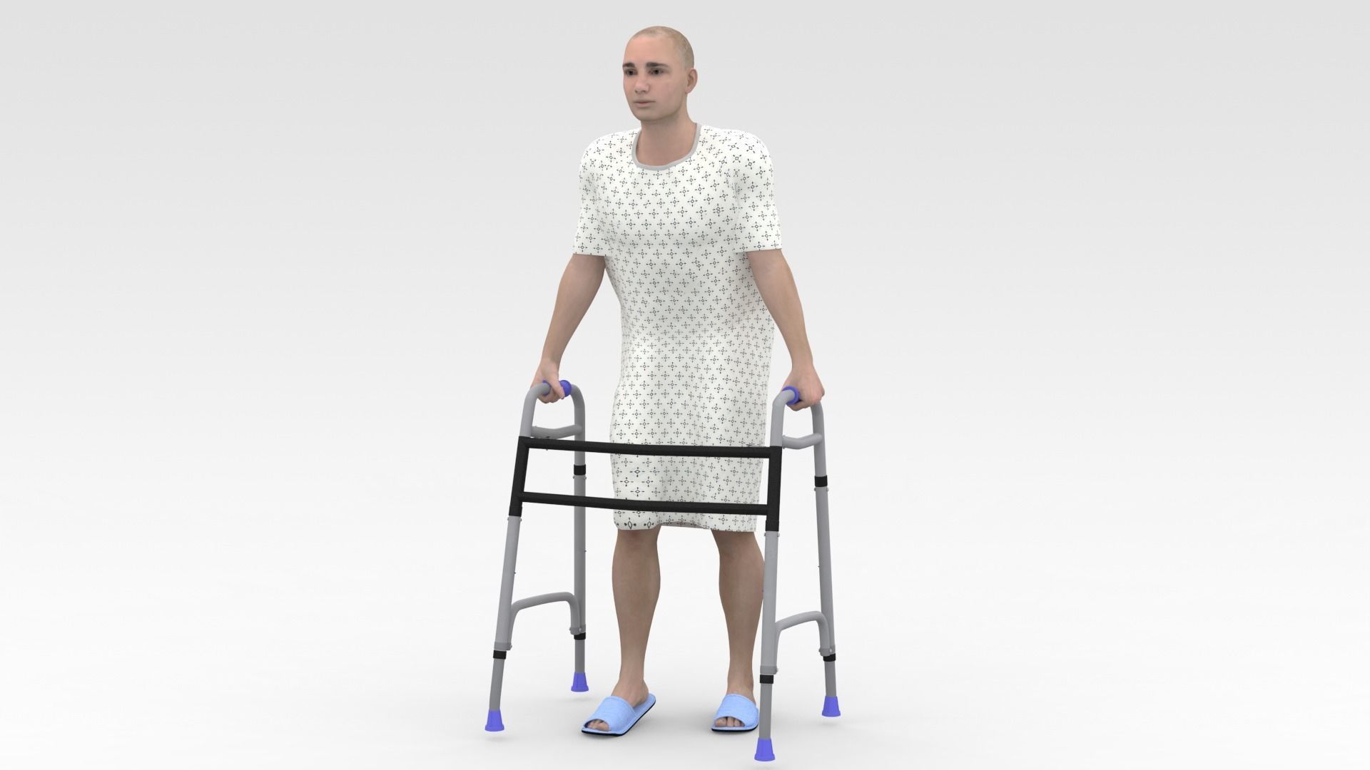 Patient with Walker 3D model | CGTrader