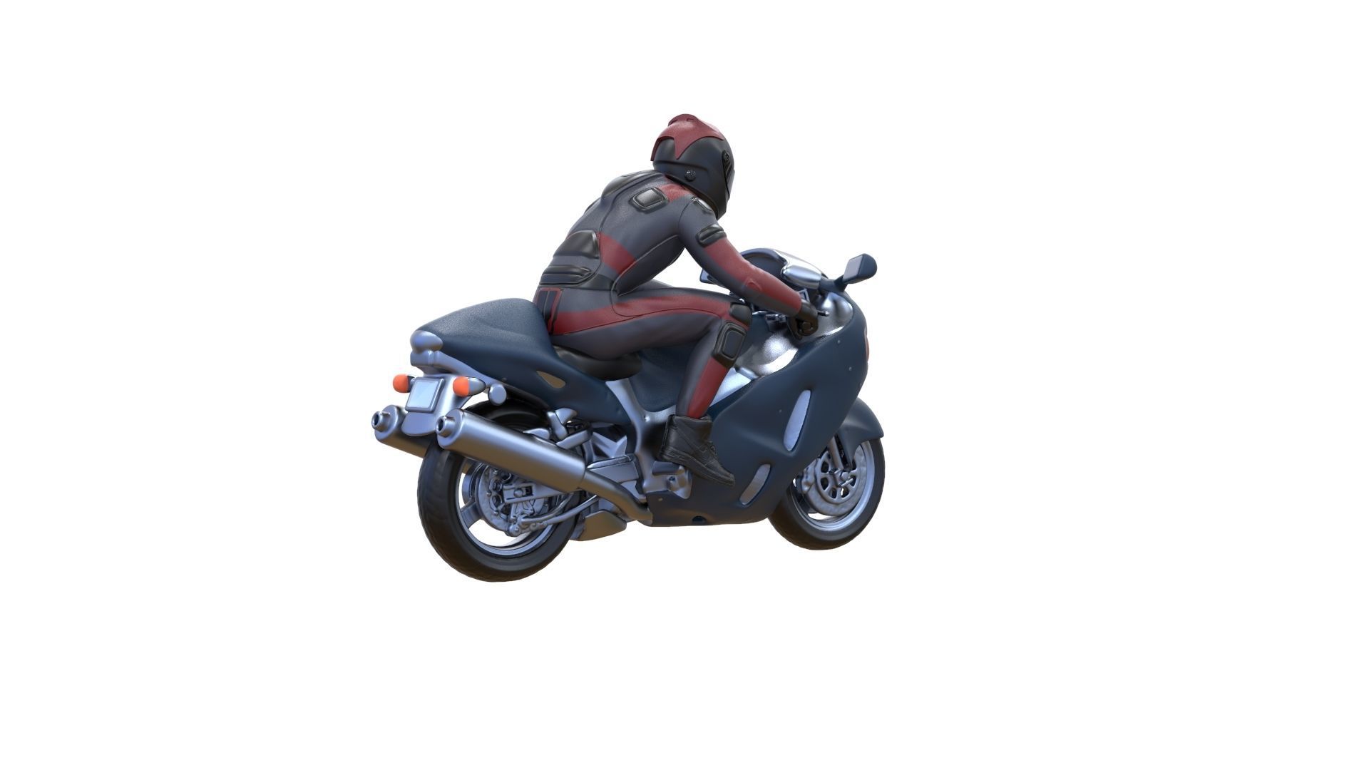Motor rider and motorcycle 3D model 3D printable | CGTrader