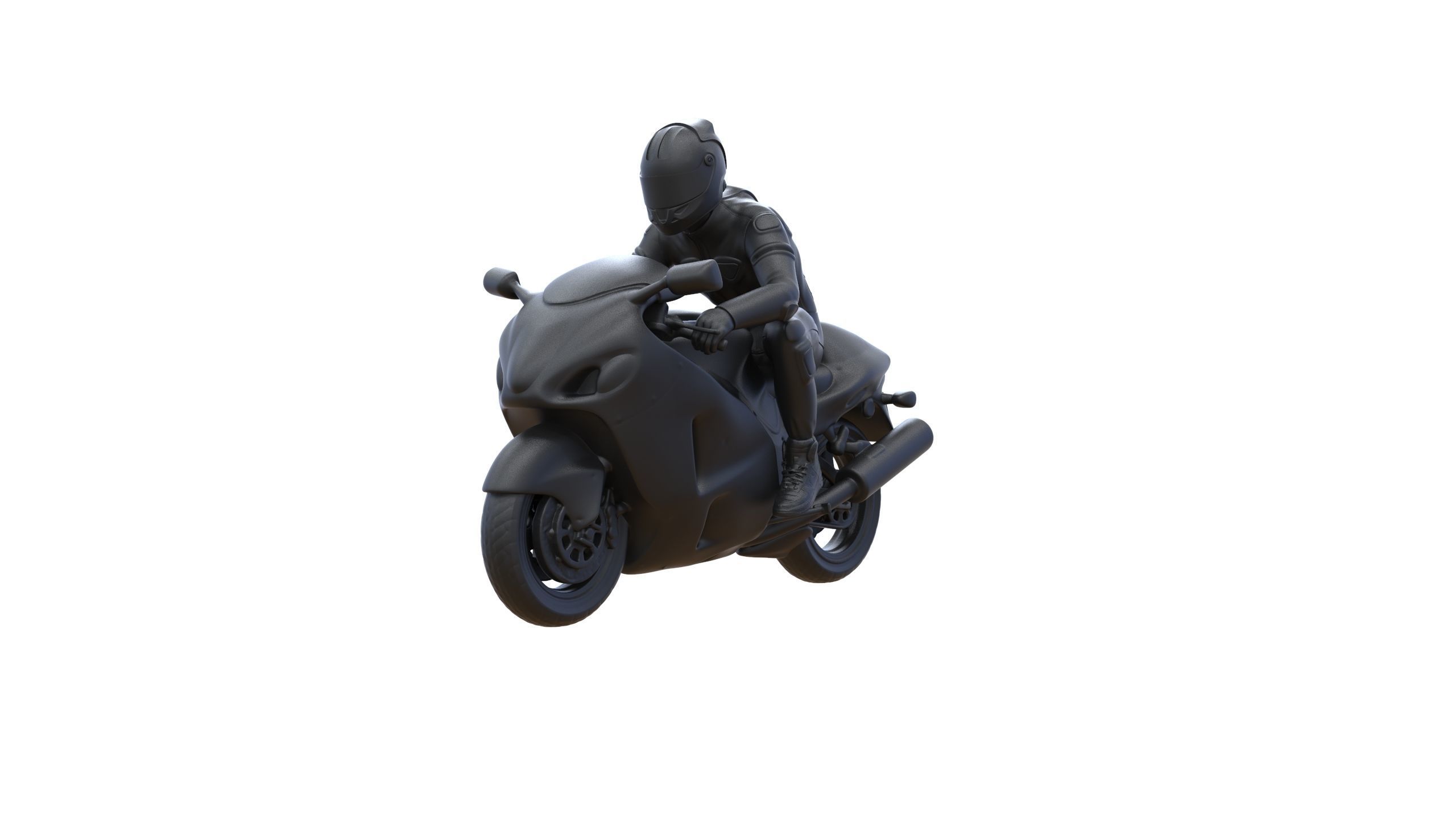 Motor rider and motorcycle 3D model 3D printable | CGTrader
