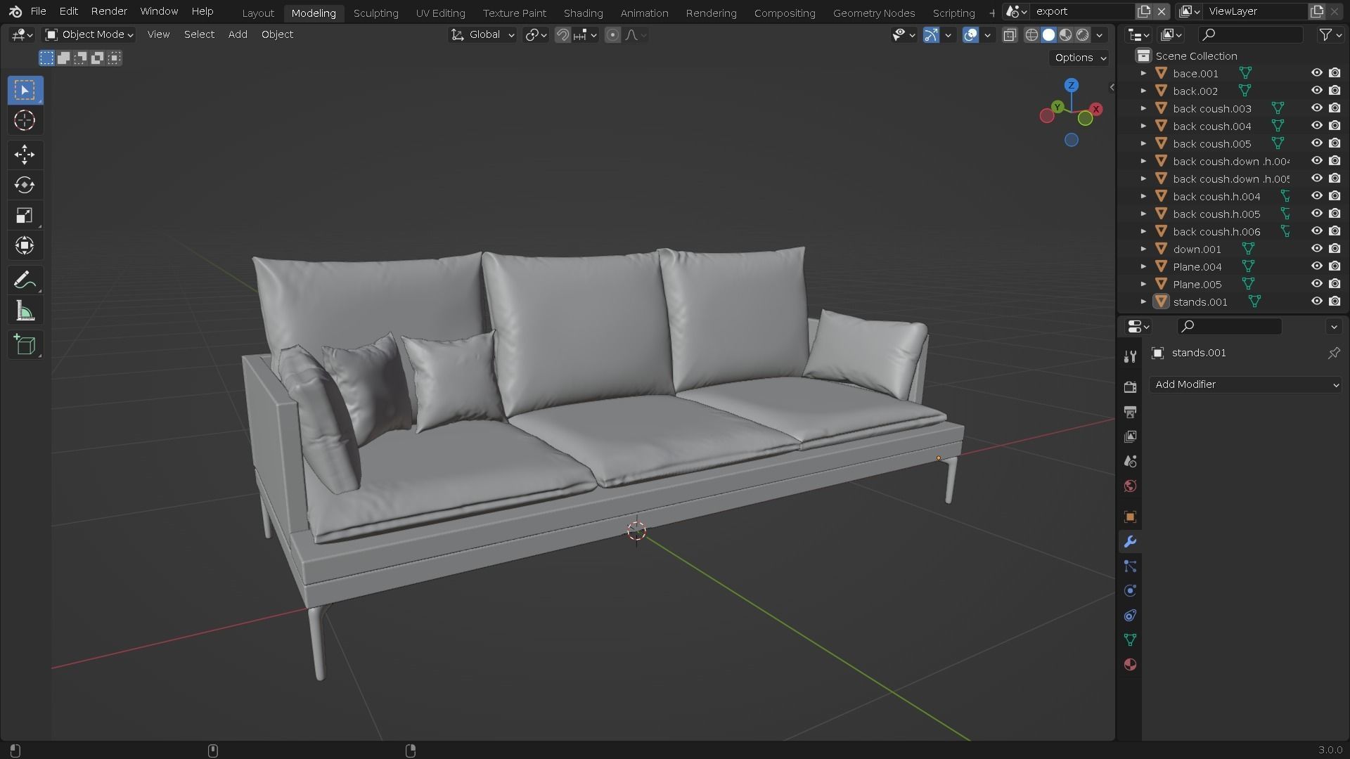 Furniture for architectural renders free VR / AR / low-poly 3D model ...