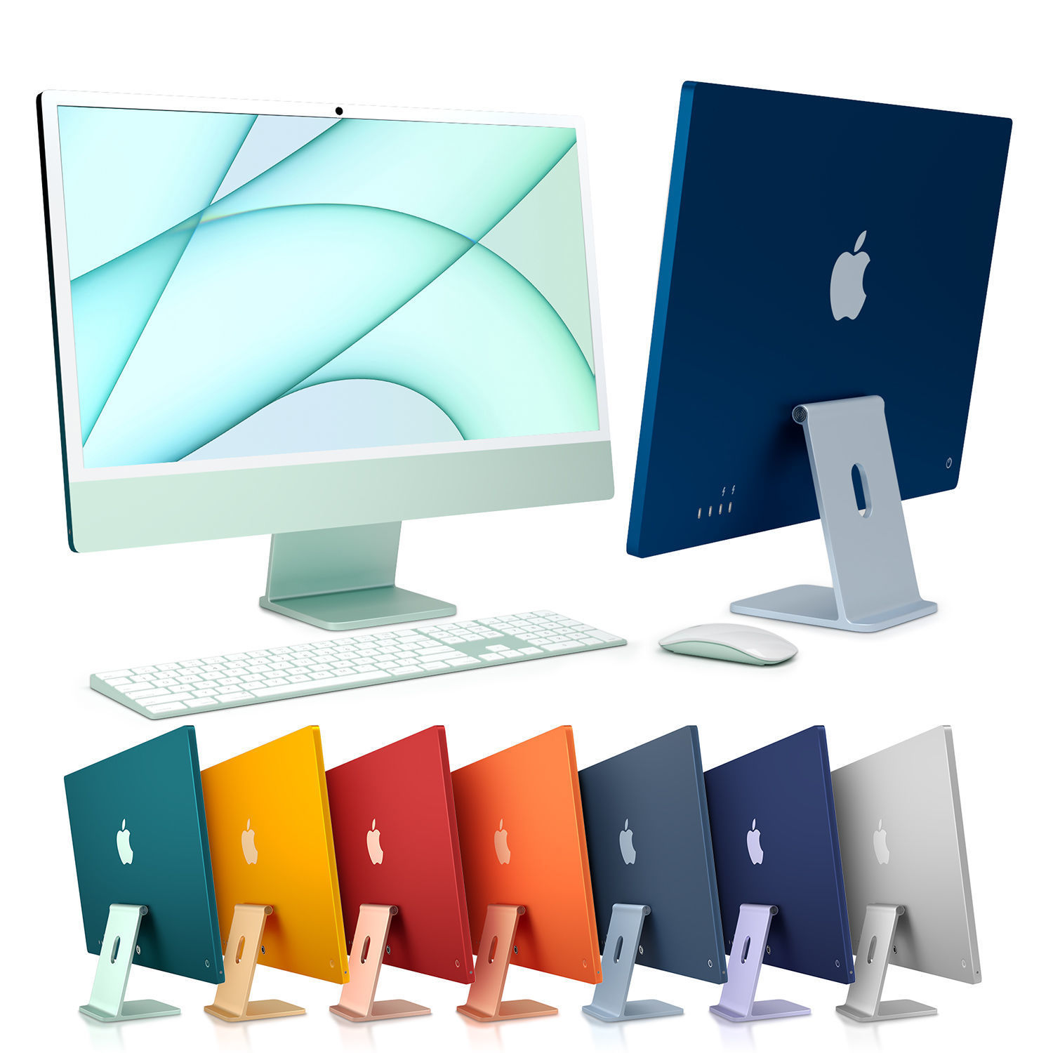 Apple Imac 24 Inch and Magic Keyboard and Magic mouse 3D model | CGTrader