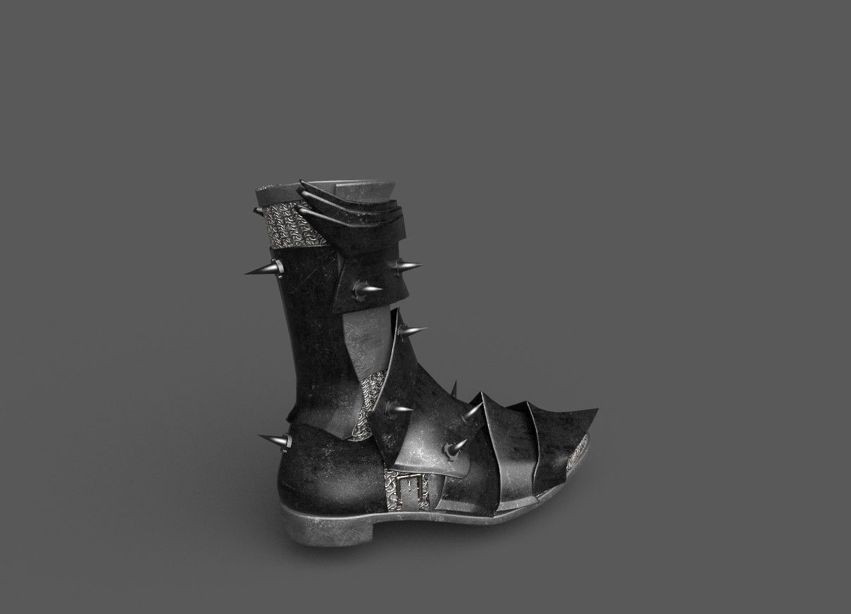 3D model Mediaval metal knight boots VR / AR / low-poly | CGTrader