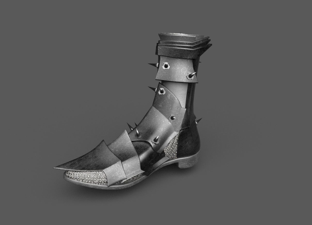 3D model Mediaval metal knight boots VR / AR / low-poly | CGTrader