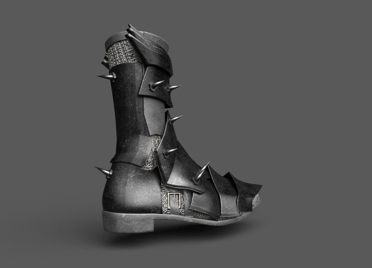3D model Mediaval metal knight boots VR / AR / low-poly | CGTrader