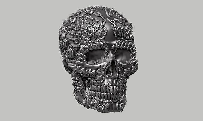 skull robot head a12 3D model 3D printable | CGTrader