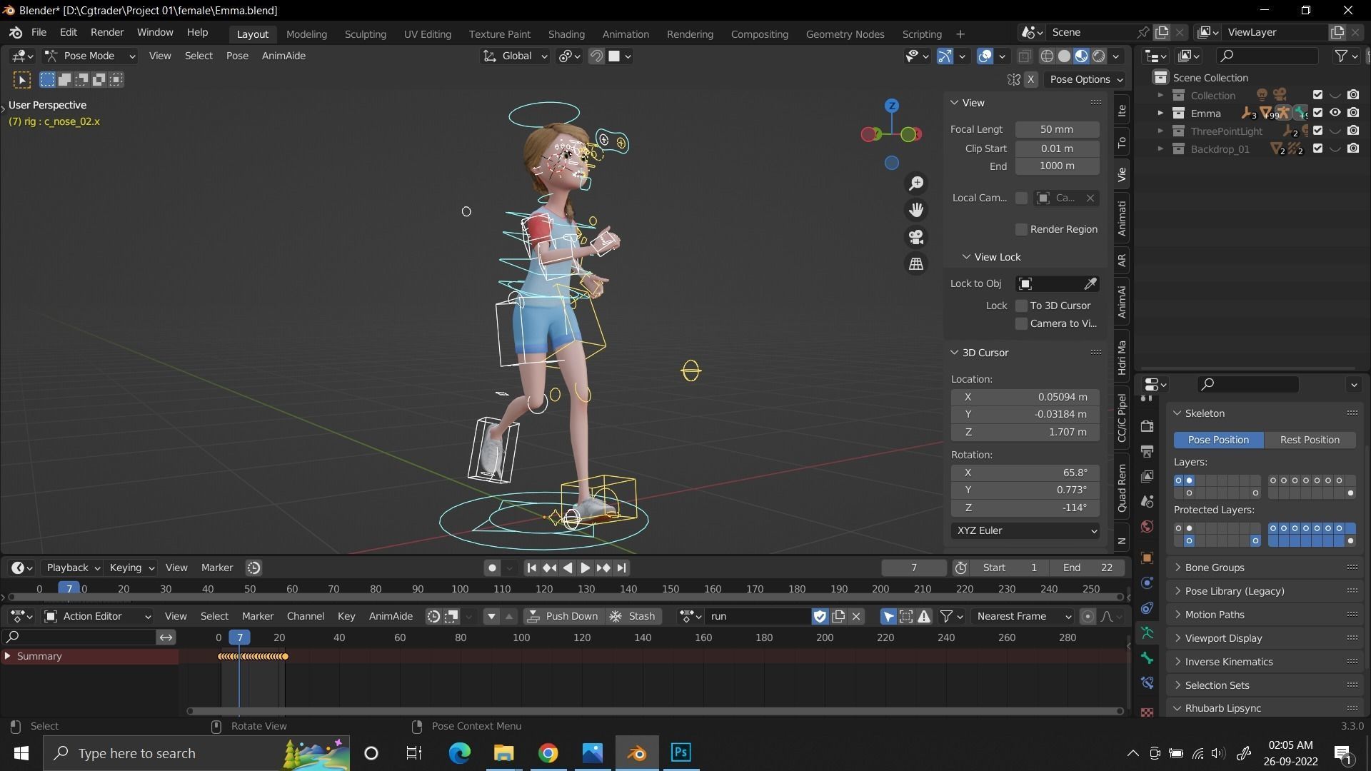 3D model Emma and lucas Cartoon character with control Rig Low-poly VR ...