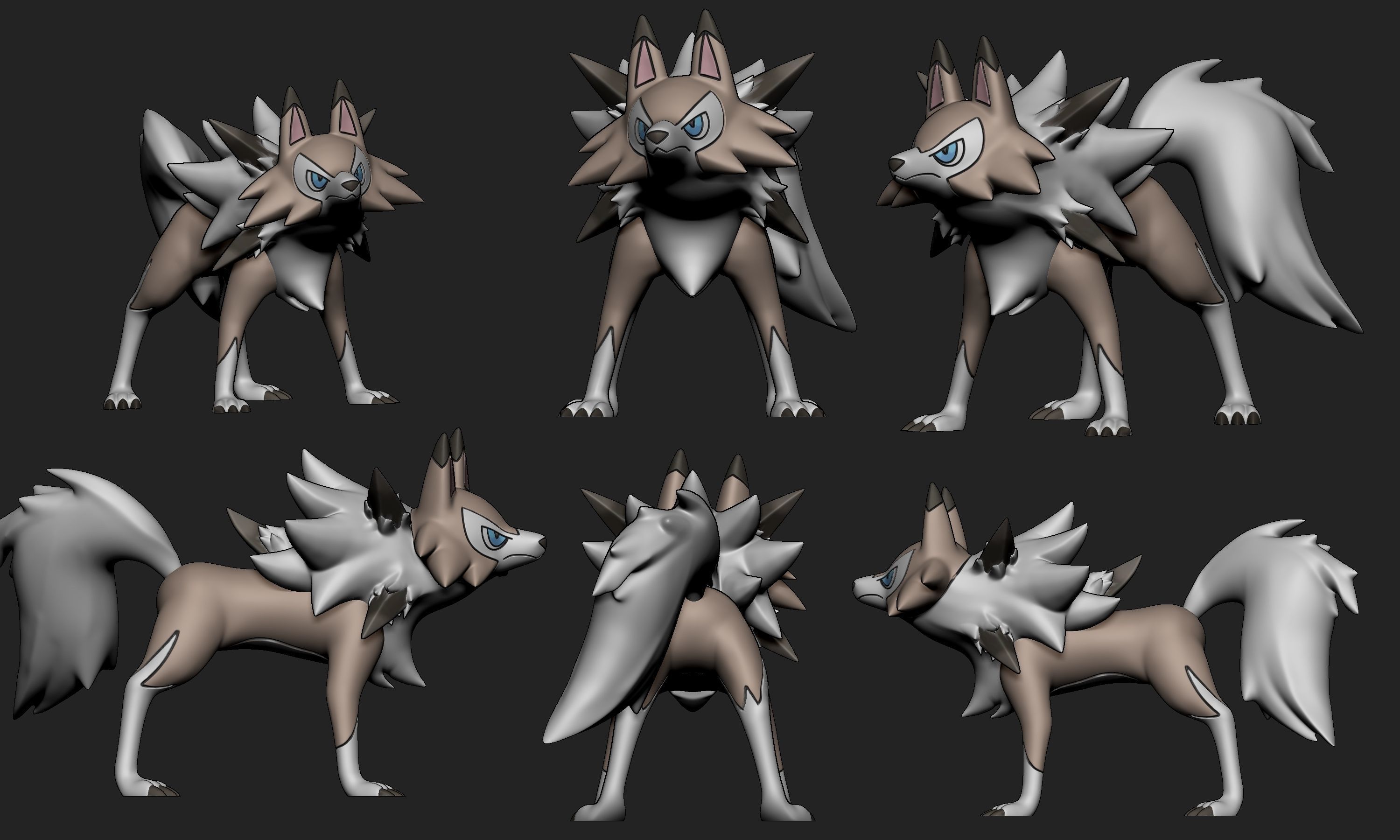 Pokemon - Rockruff and Lycanroc all forms 3D model 3D printable | CGTrader