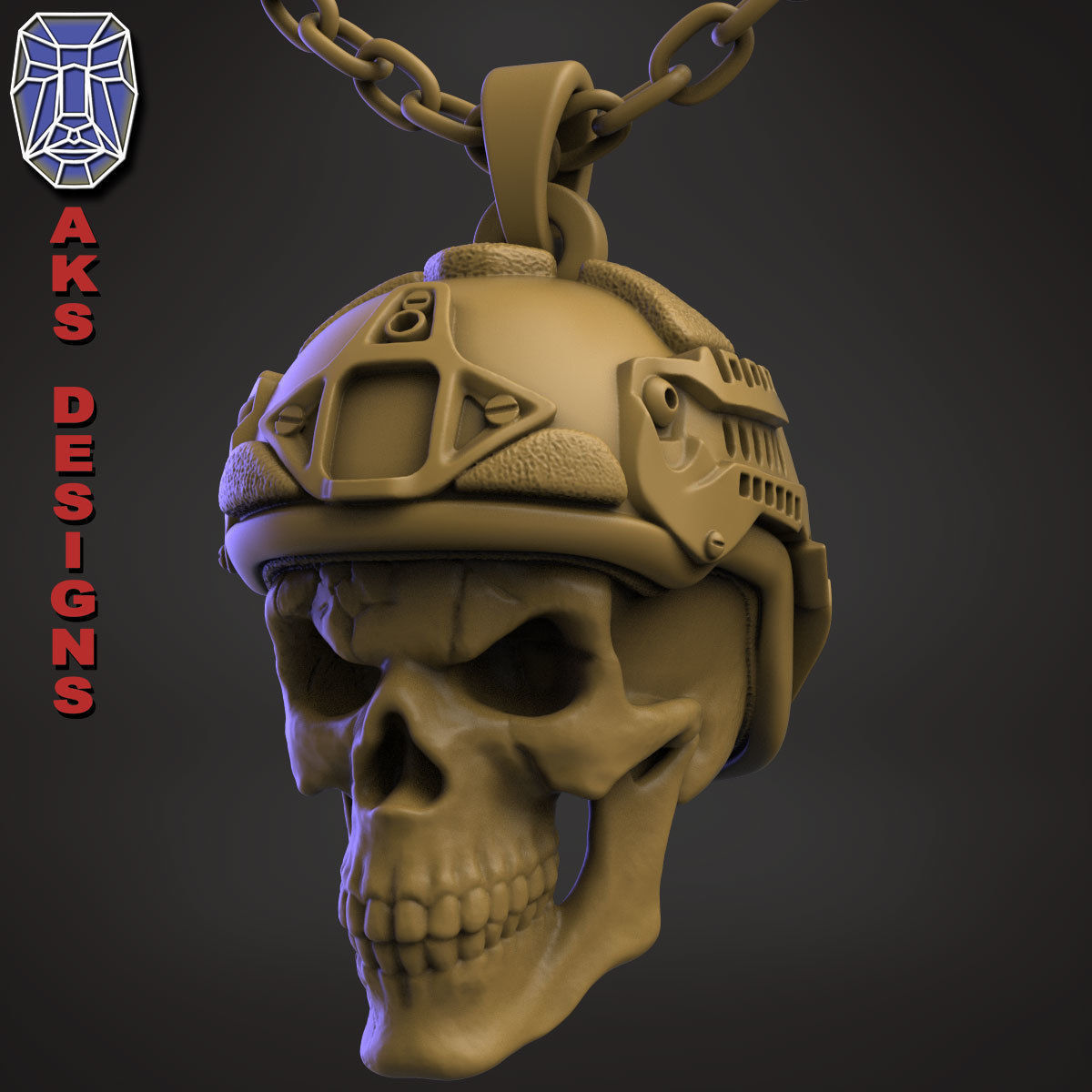 skull Pendant jewelry Army soldier v1 3D model 3D printable | CGTrader