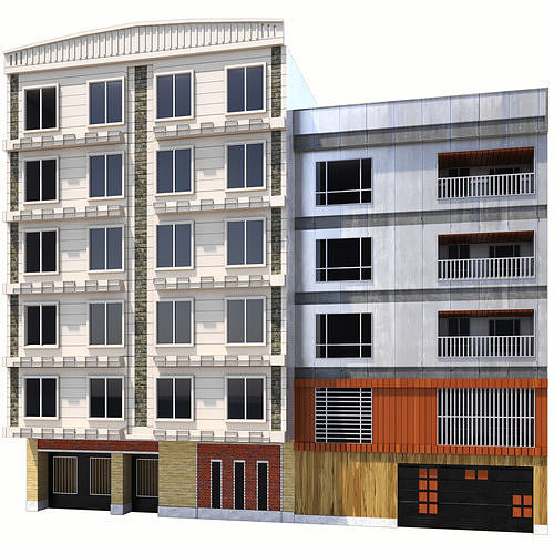 House three story apartment building 3D model | CGTrader