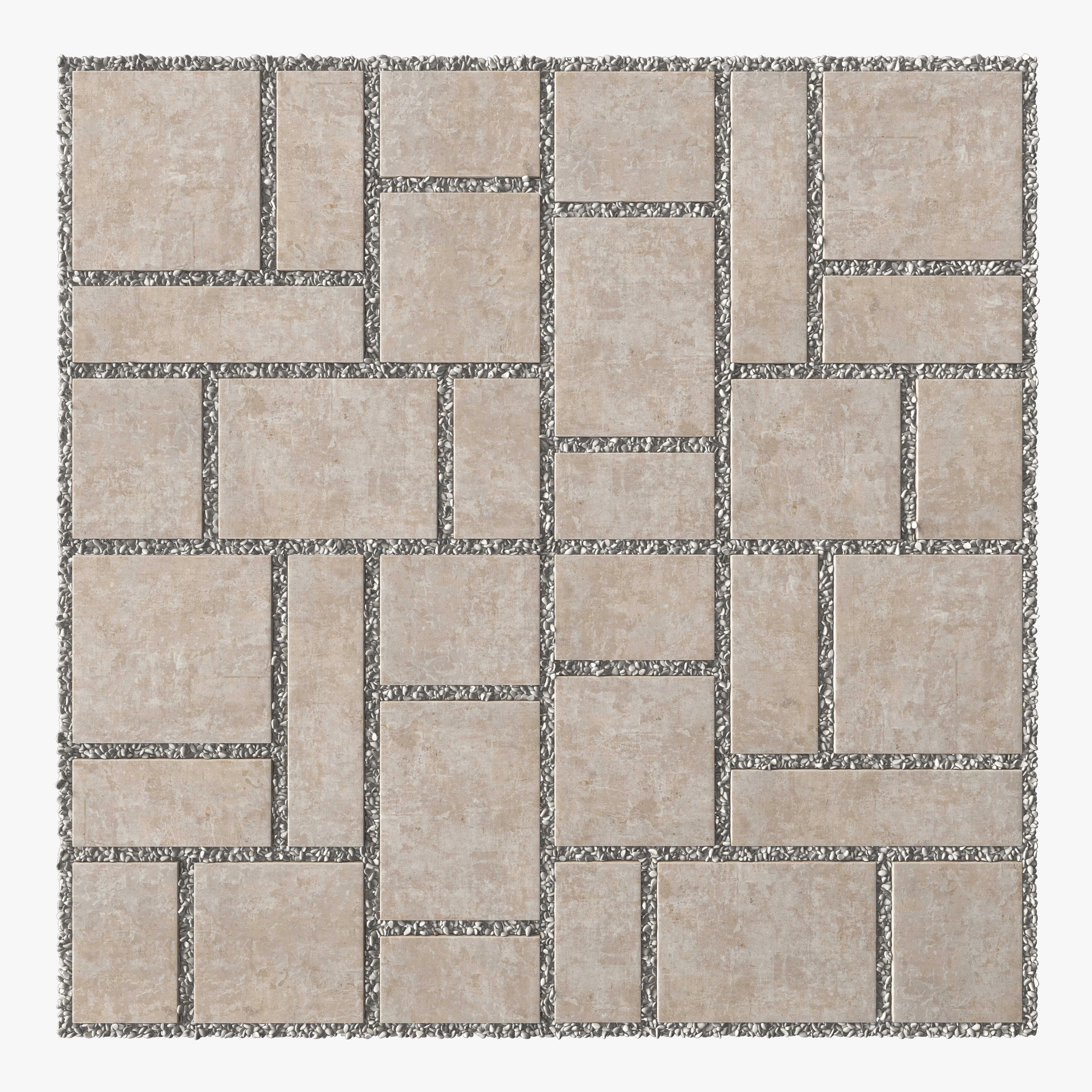 Paving tile pebble n14 3D model | CGTrader