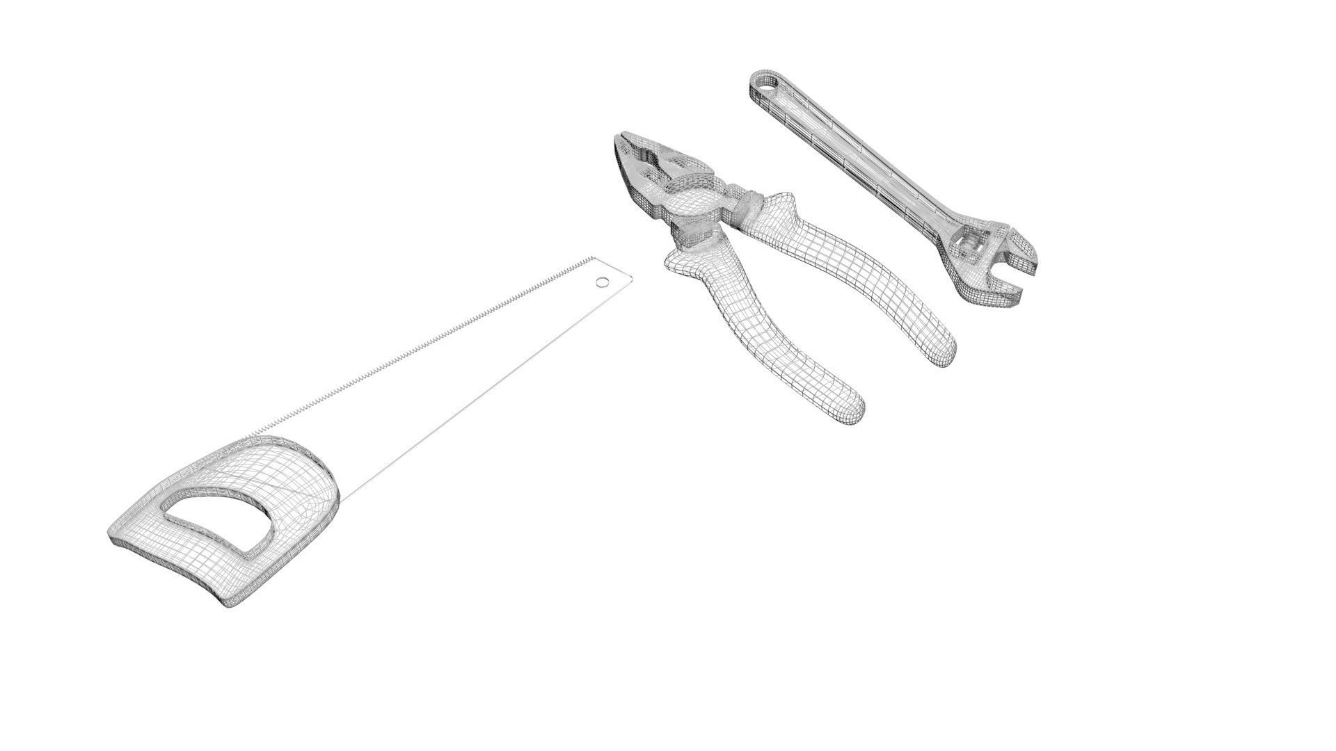 3 Piece Tools Set 3D model | CGTrader